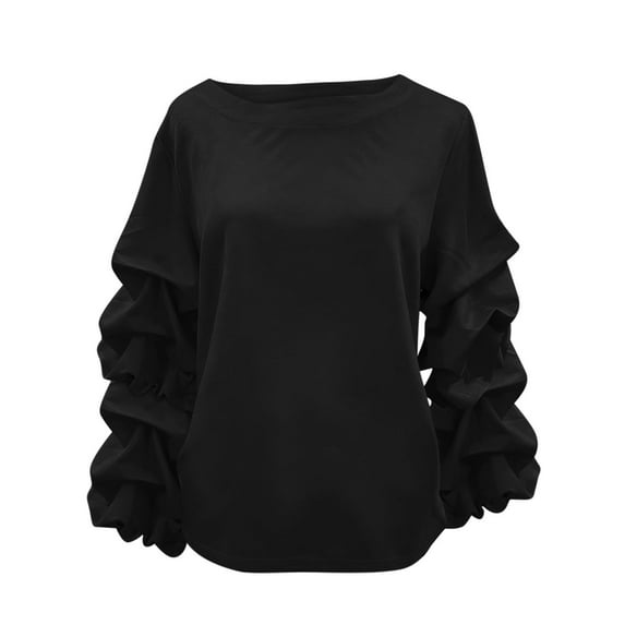 Breezora Irregular Sleeve Crewneck Sweatshirt Oversized Loose Fit ...