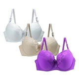 Breezora Lace Trim Comfort Bra for Women Wireless Full Coverage ...
