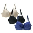 Breezora Lace Trim Comfort Bra for Women Wireless Full Coverage ...