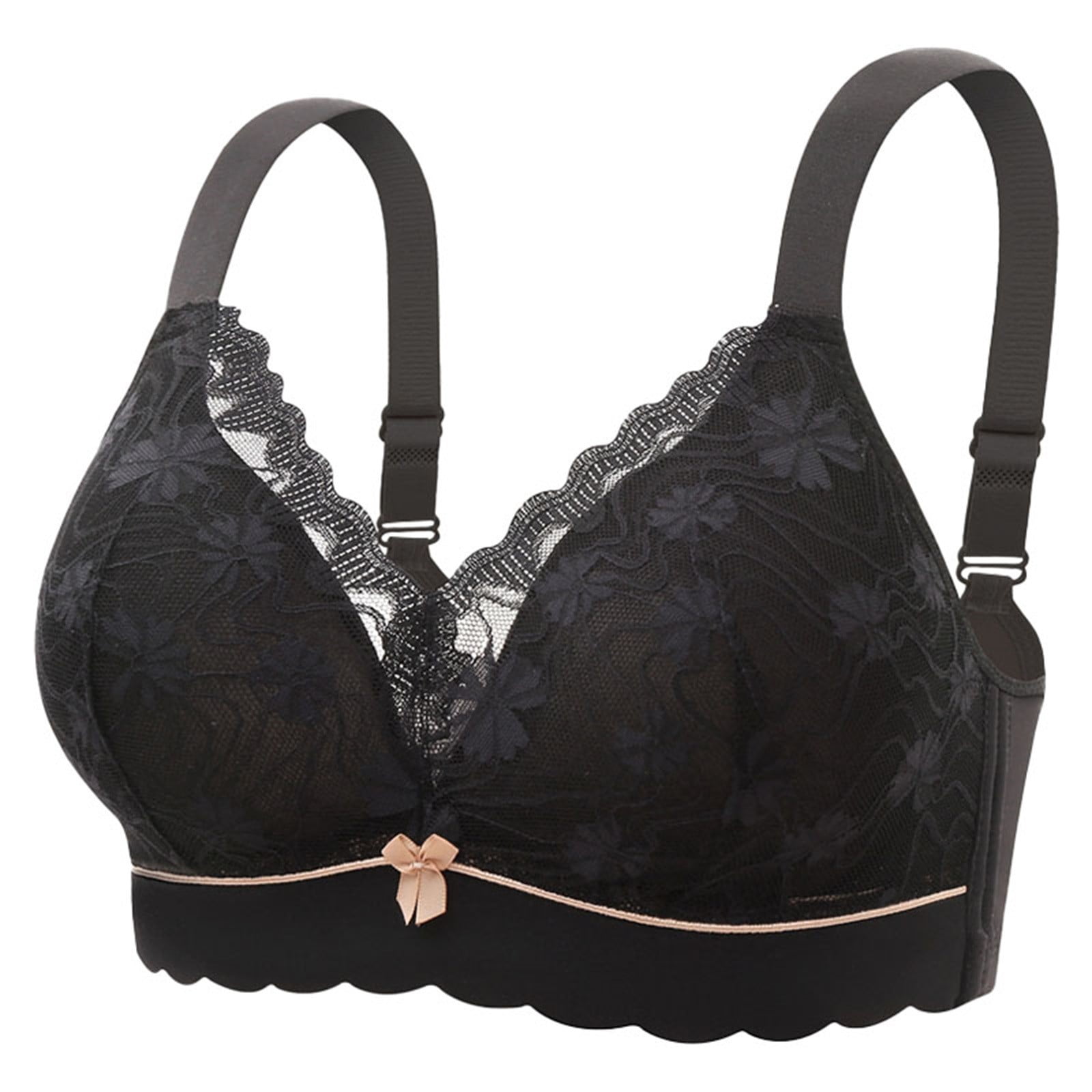 Breezora Lace Wireless Bra Breathable Comfort Thin Cup Adjustable Three ...