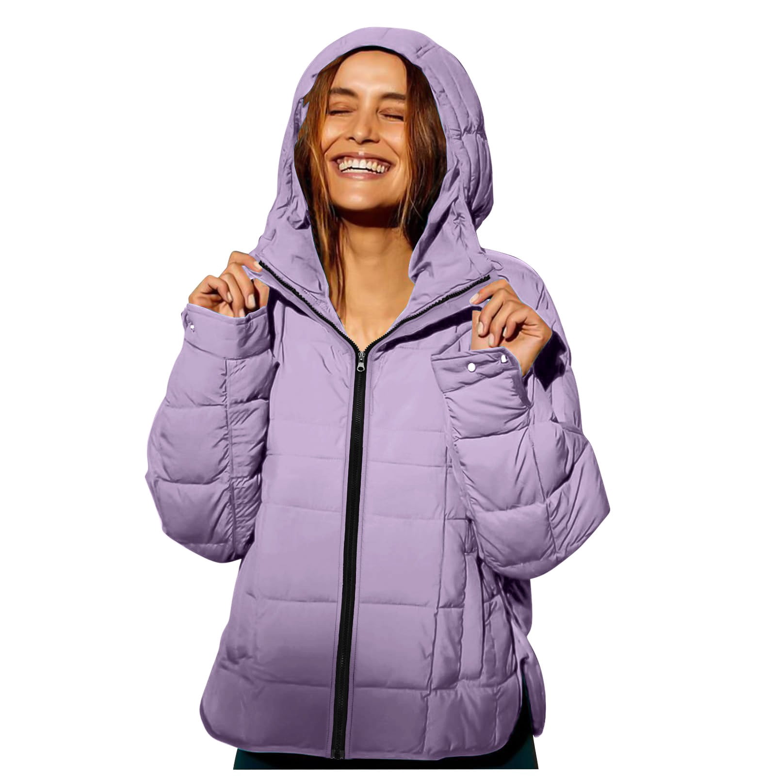 Breezora Lightweight Quilted Puffer Jacket for Women with Hood and ...