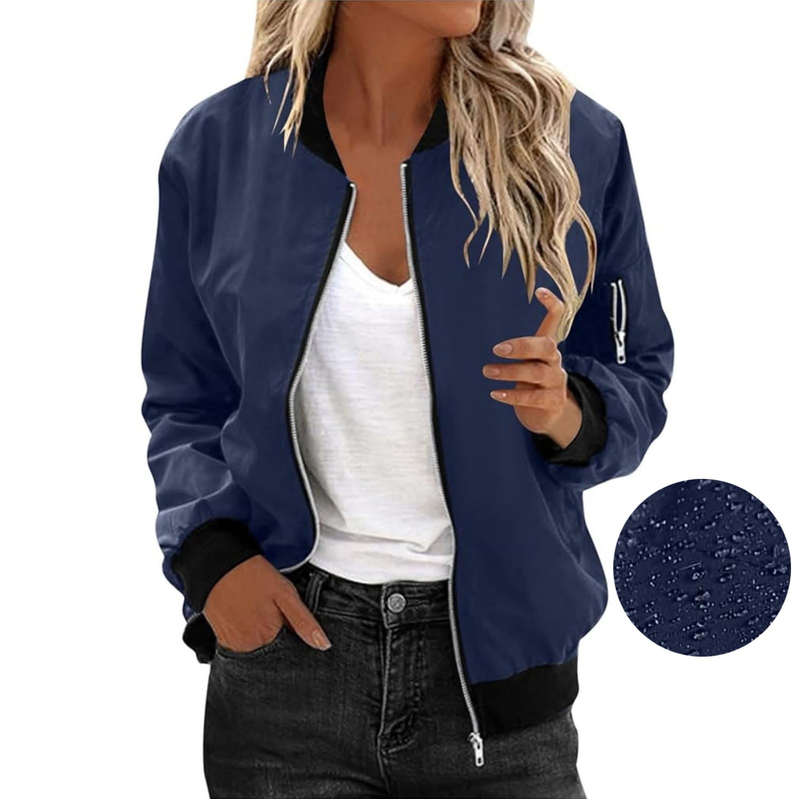 Breezora Lightweight Windproof Zip Up Jacket for Women Waterproof Fall ...