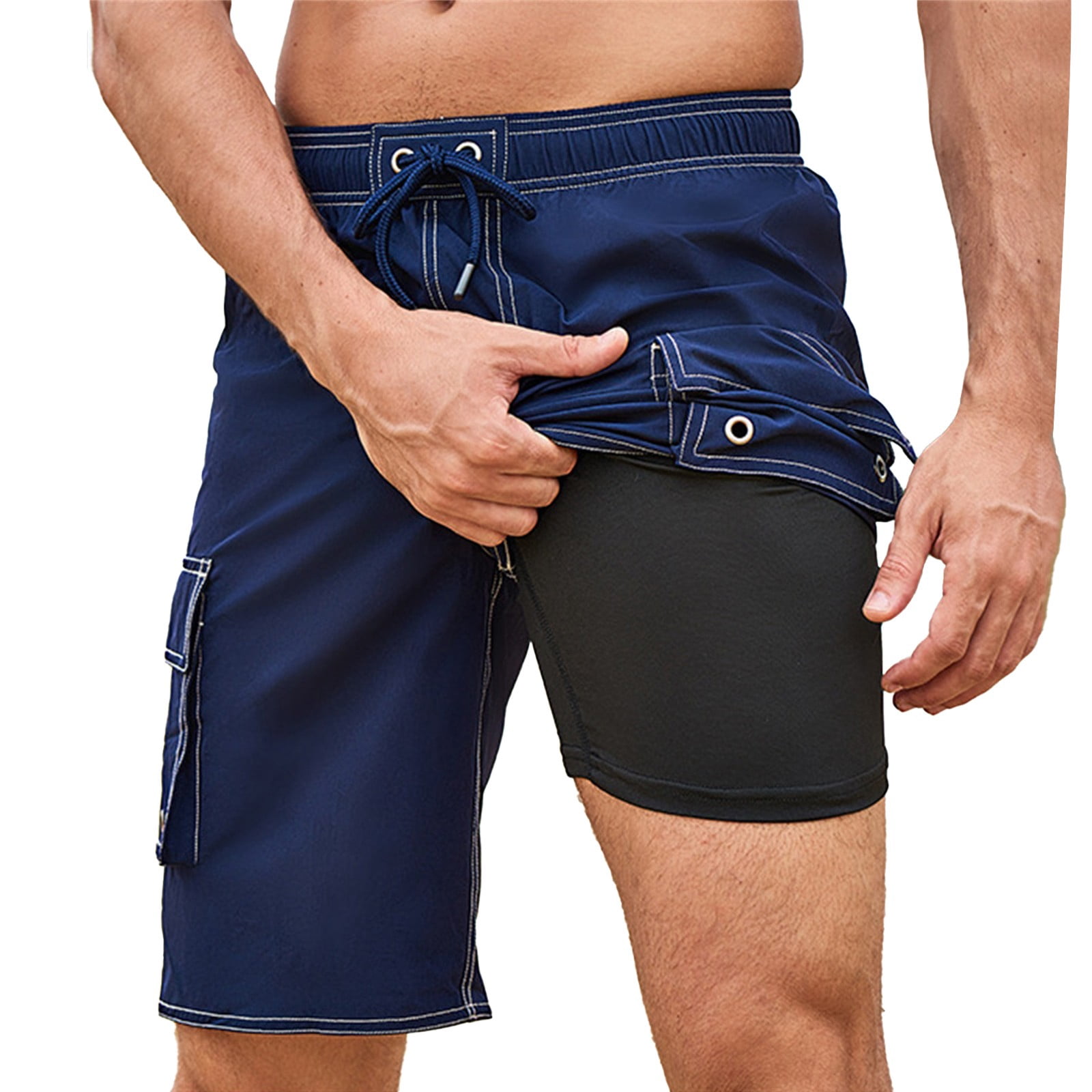 Breezora Men's Swim Trunks Quick-Dry Beachwear with Secure Side Straps ...
