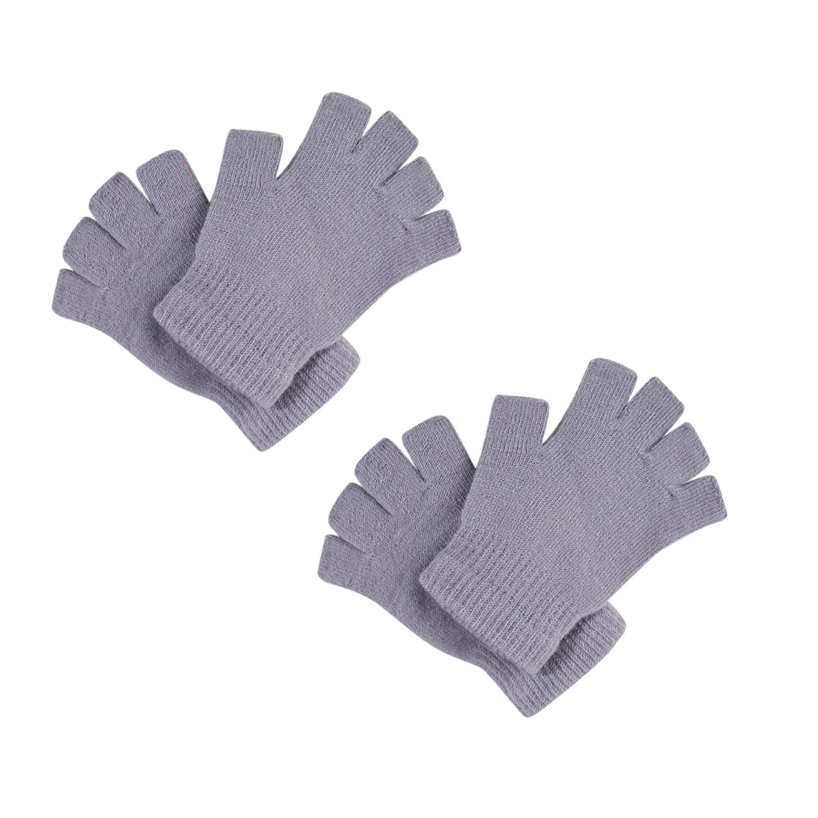 Breezora Mens and Womens Fingerless Stretch Knit Gloves Touchscreen ...