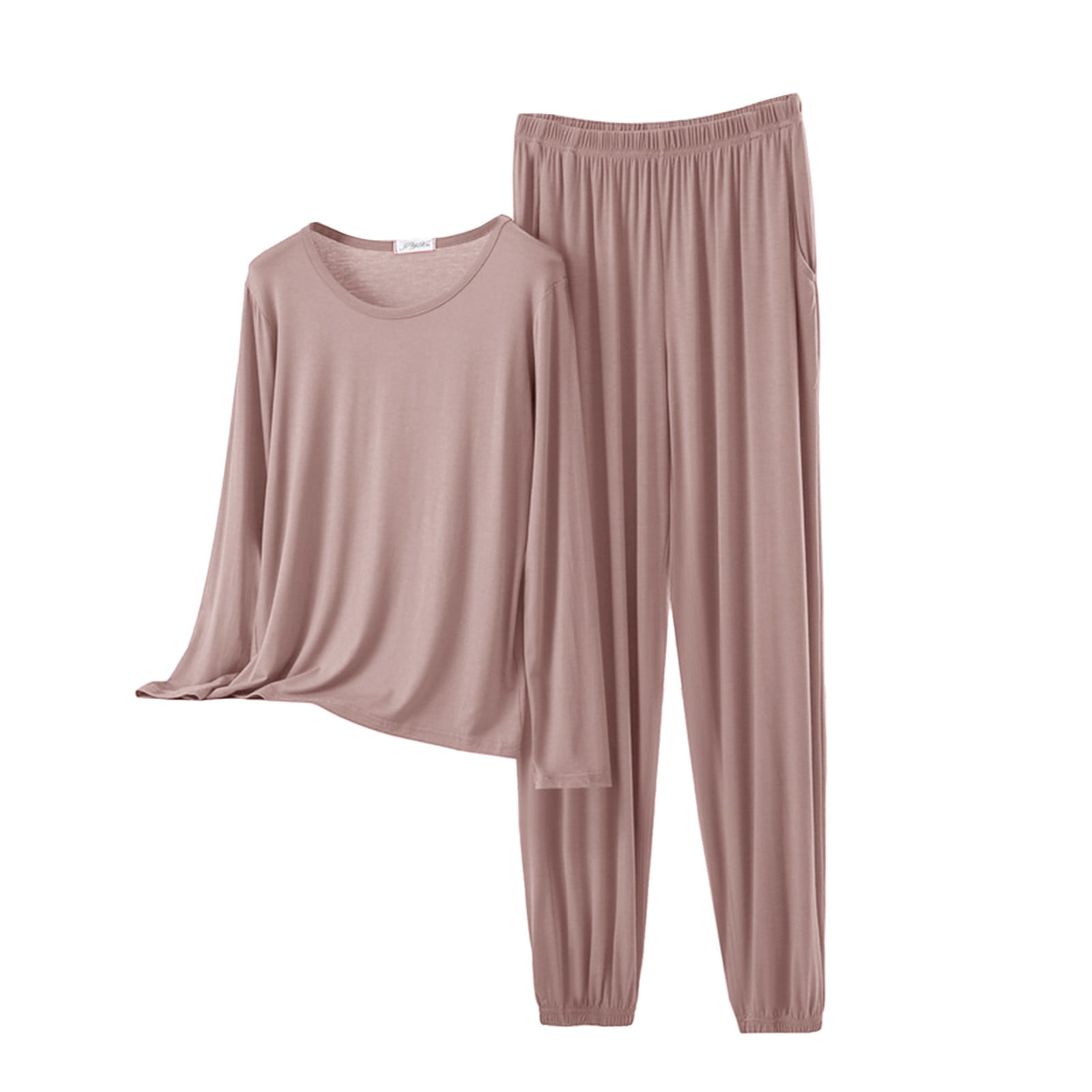 Breezora O Neck Modal Loungewear Set Women Long Sleeve Two Piece Outfit ...