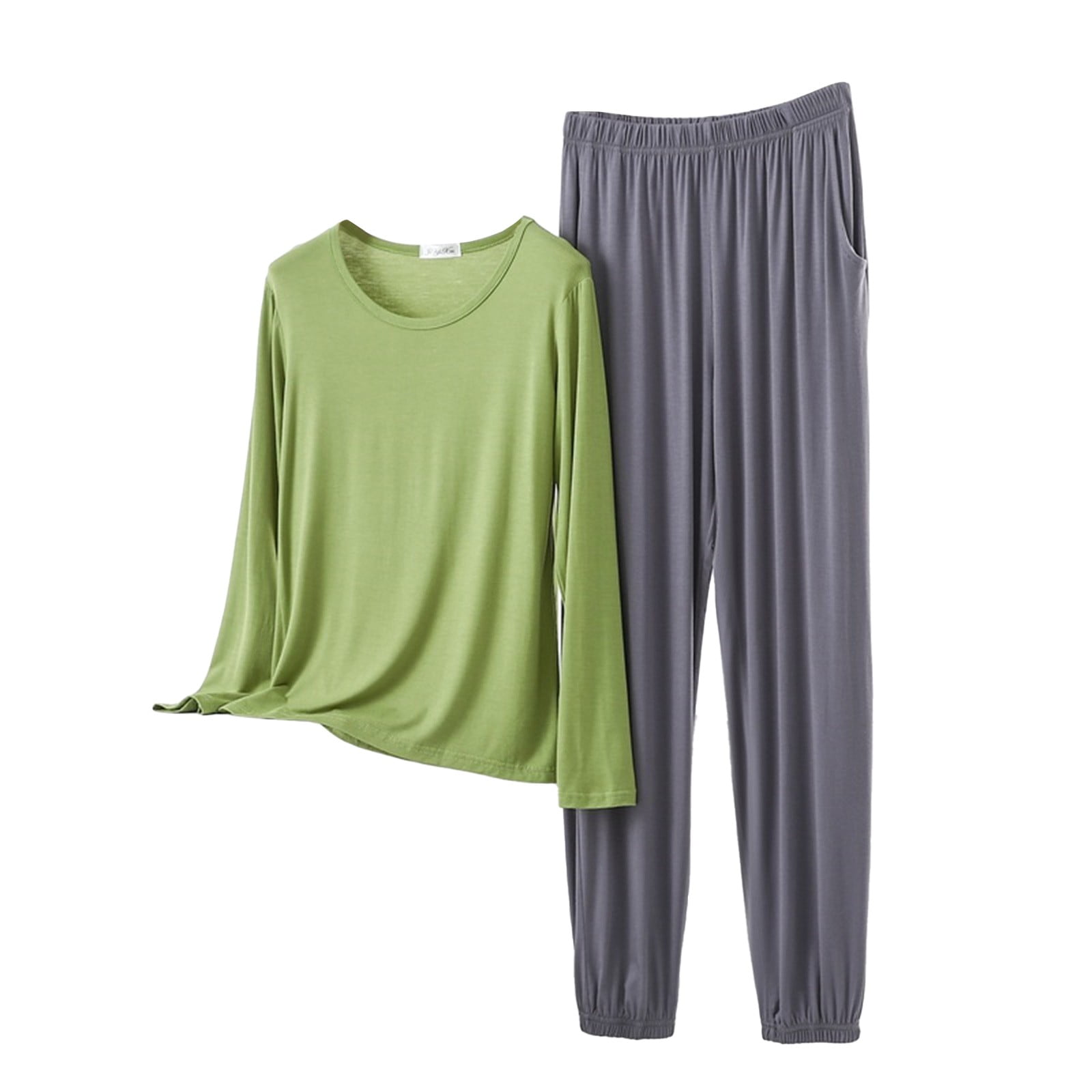 Breezora O Neck Modal Loungewear Set Women Long Sleeve Two Piece Outfit ...