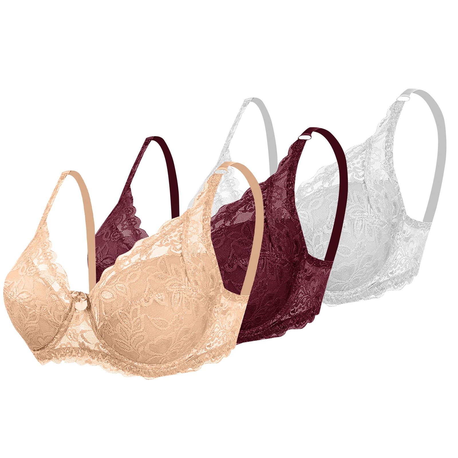Breezora Plus Size Wireless Bra Trio Set Comfort Fit Side Smoothing ...