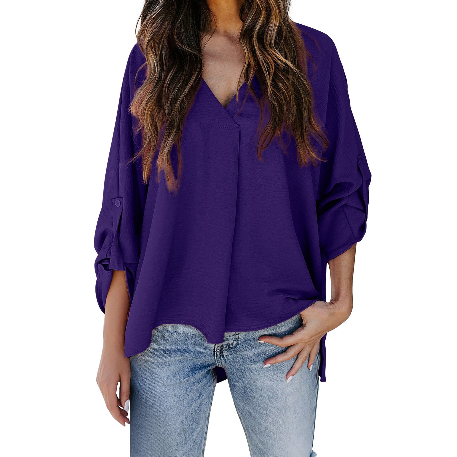 Breezora Professional V Neck Work Blouse Women's Comfortable Office ...