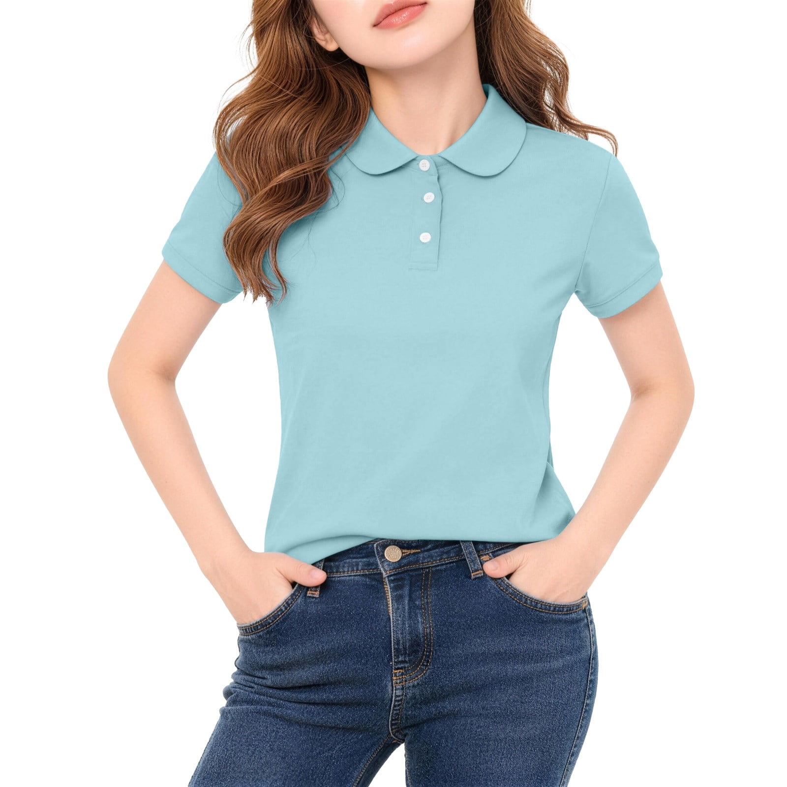 Breezora Soft Classic Fit Girls Short Sleeve Button Down Shirt ...