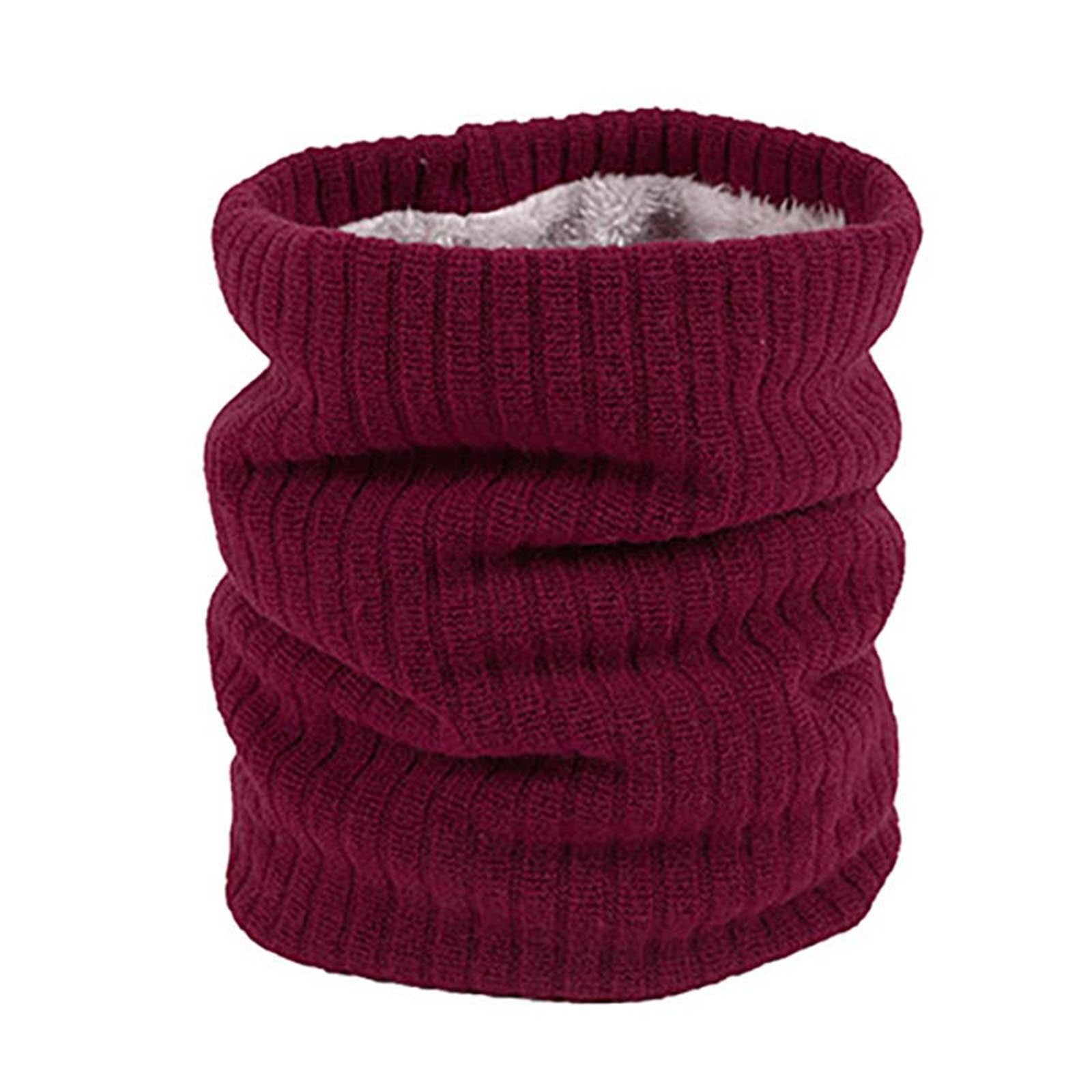Breezora Winter Knitted Neck Warmer Scarf Circle Wool Blend Thick Warm ...