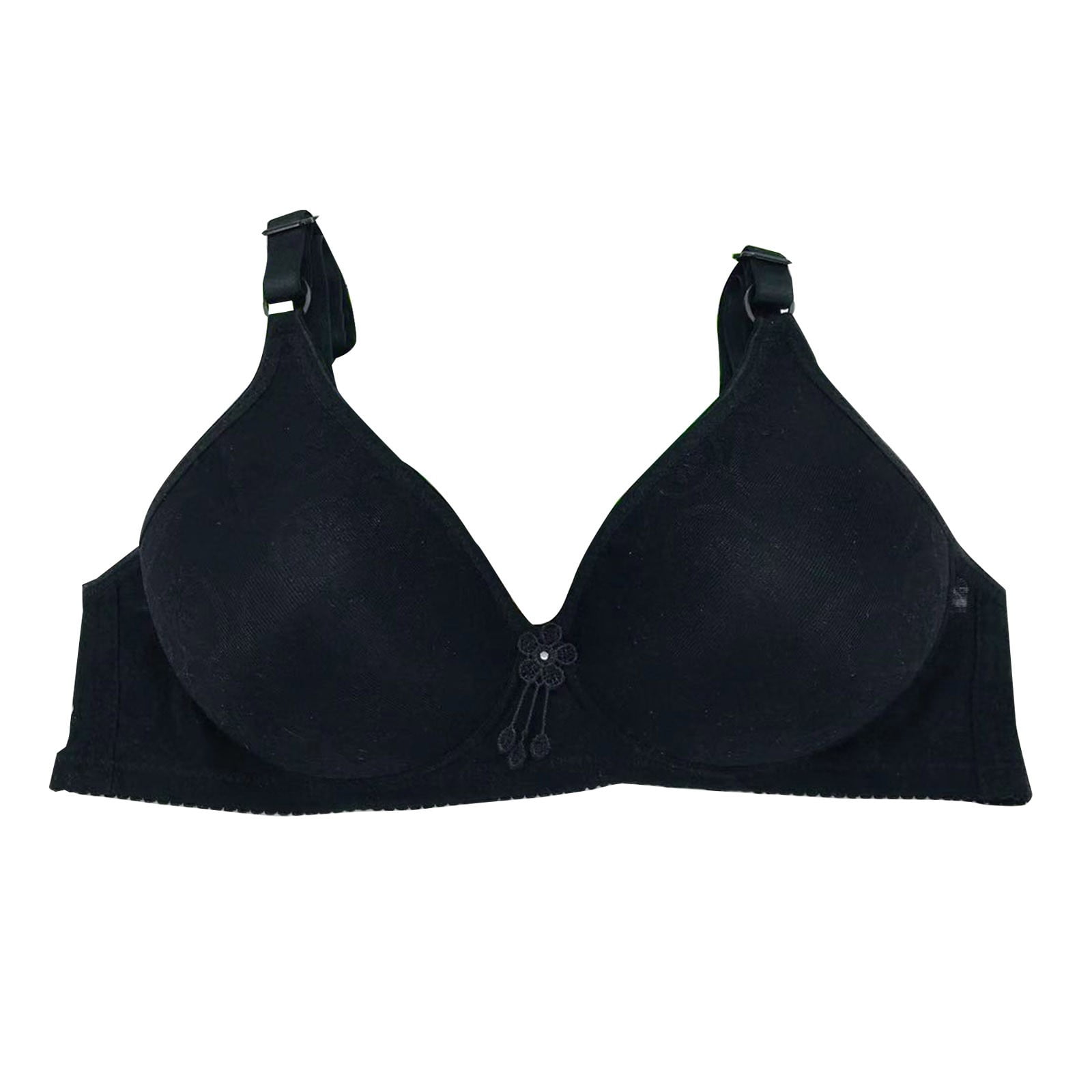 Breezora Wireless Bra with Triple Back Closure Soft Thin Comfort ...