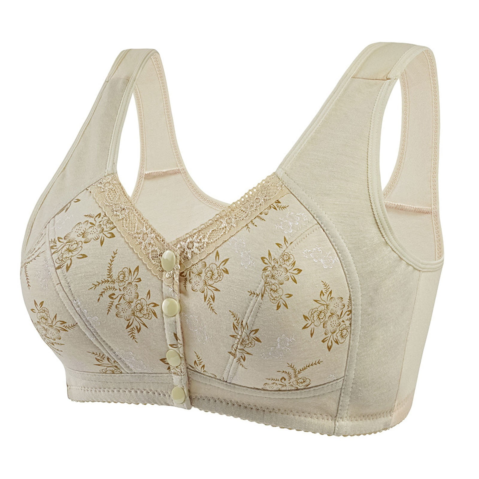 Breezora Women Front Closure Bra Lace Trim Comfort Wireless Plus Size ...