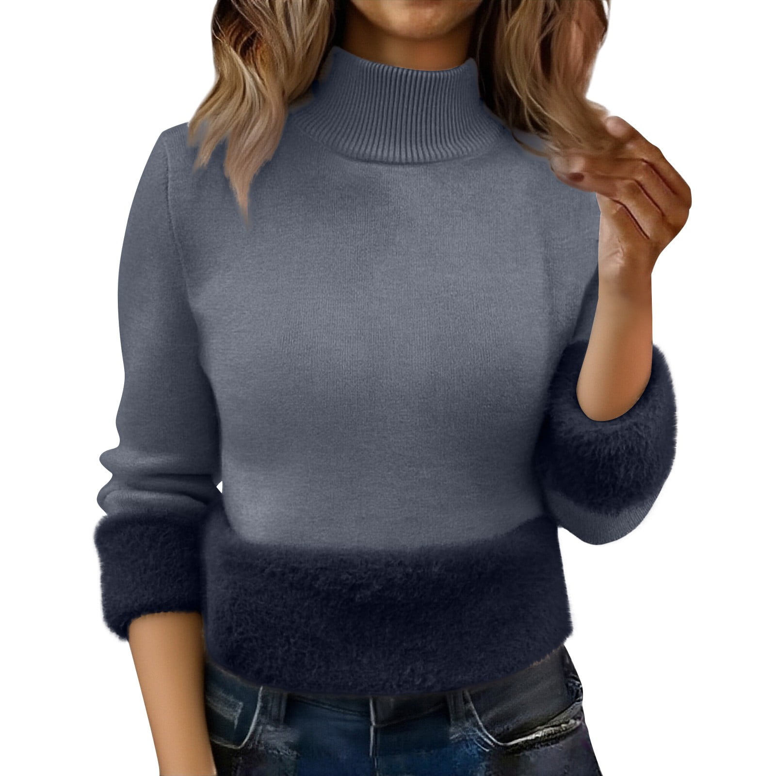 Breezora Women Half Turtleneck Knitted Sweater with Cozy Inner for ...