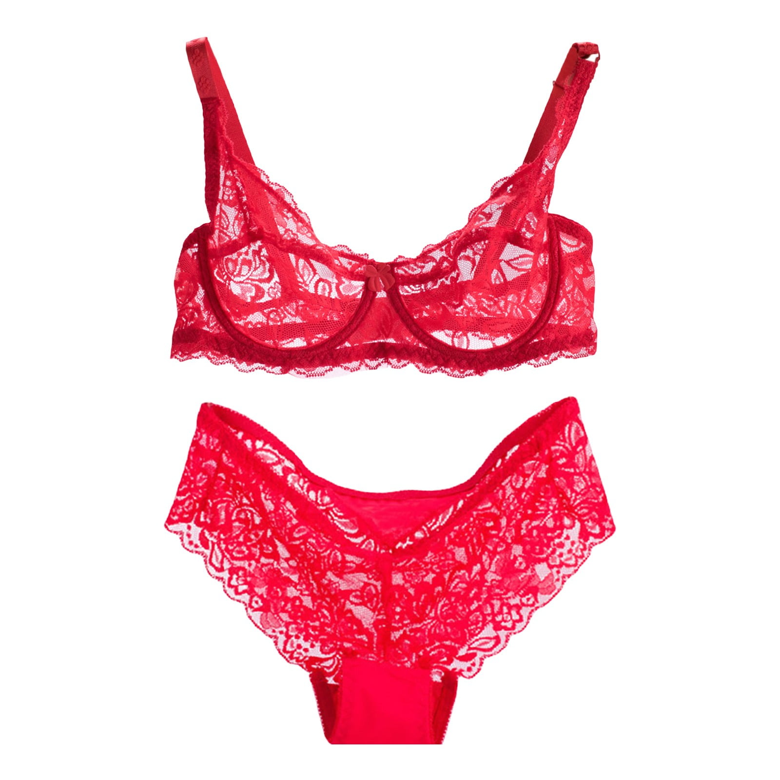 Breezora Women Underwire Lace Bra Set Push Up Bikini Underwear ...