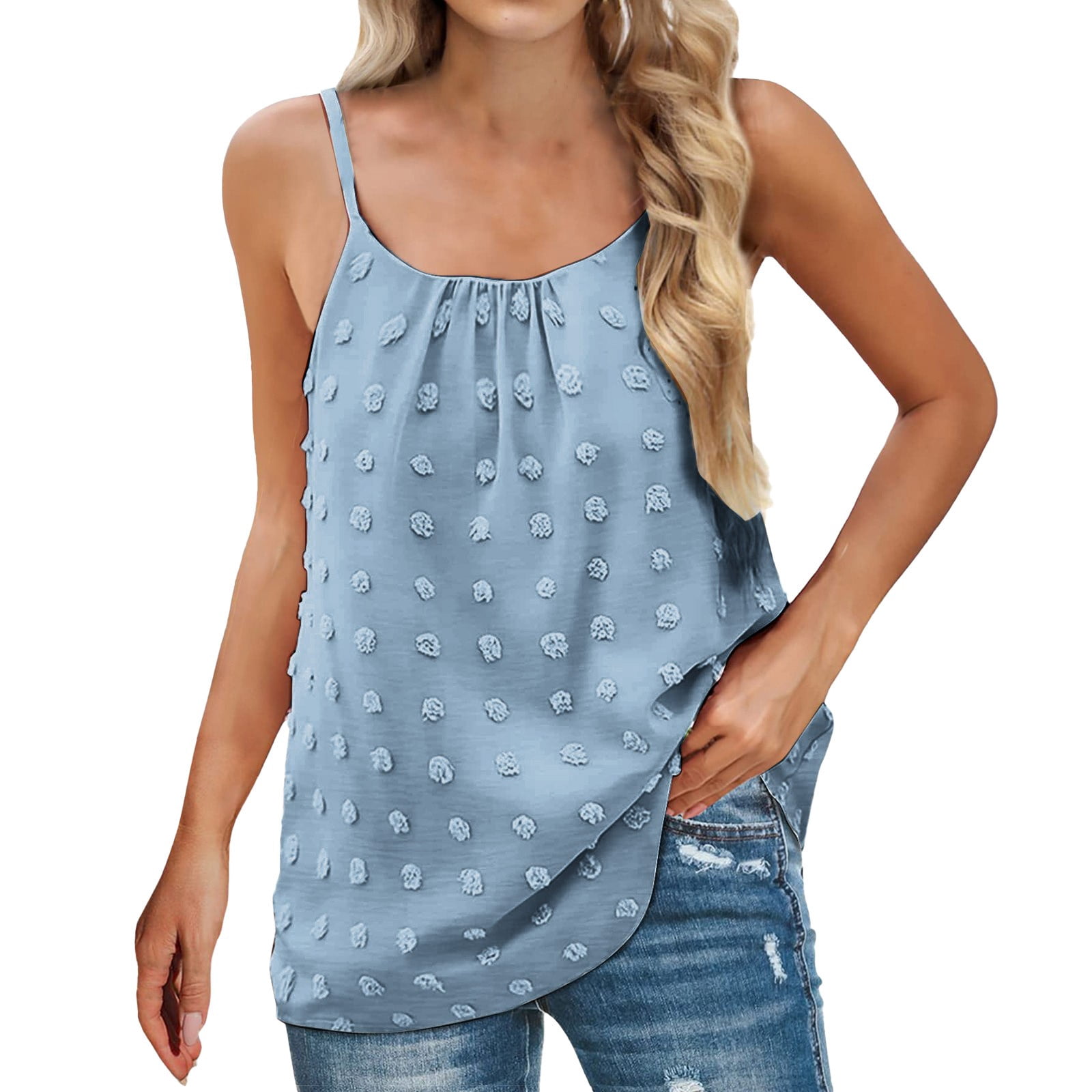 Breezora Women's Airy Sleeveless Tank Top Summer Spaghetti Strap ...