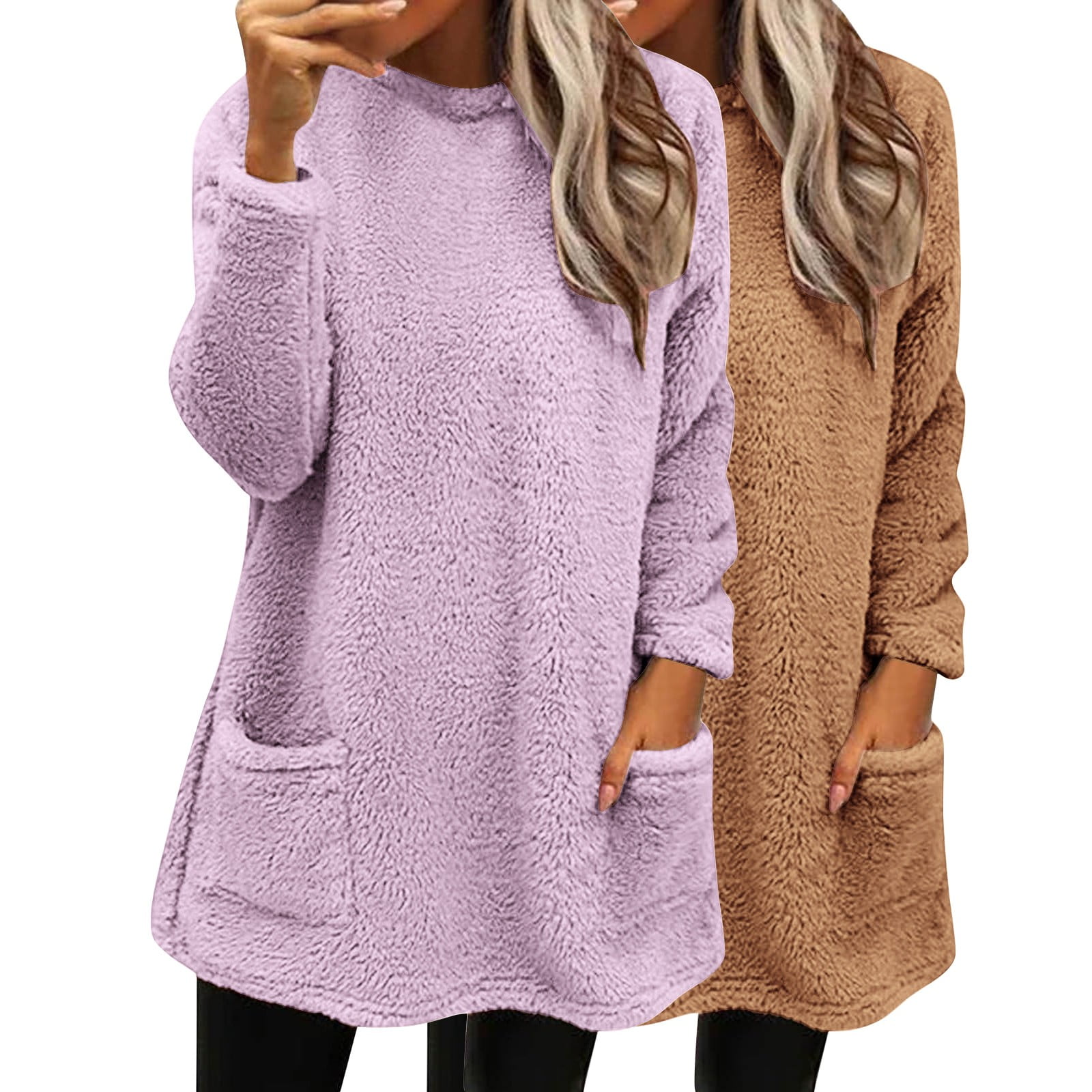 Breezora Women's Border Soft Hoodie Set Long Sleeve Sweatshirt With ...