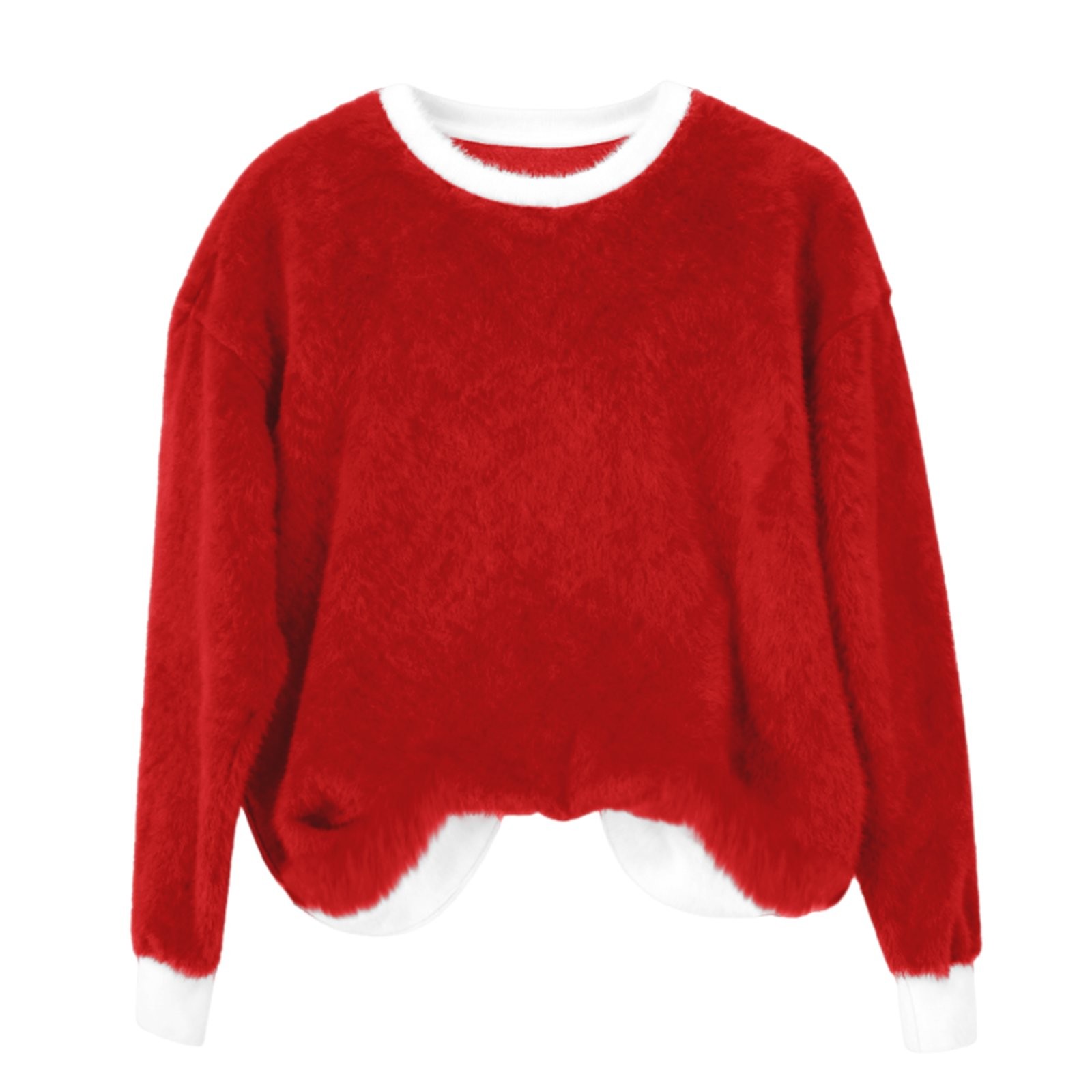 Breezora Women's Color Block Drop Shoulder Flannel Pullover Round Neck ...