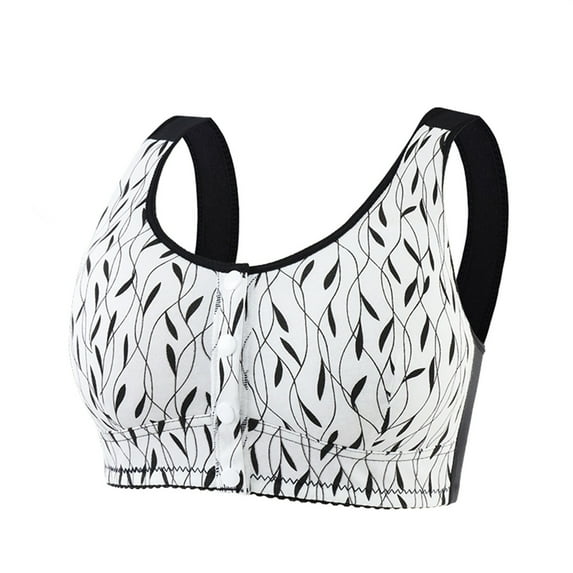 Breezora Women's Front Closure Comfort Bra with Leaf Pattern Design ...