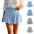 Breezora Women's High Waisted Shorts With Ruffled Detail For Summer ...