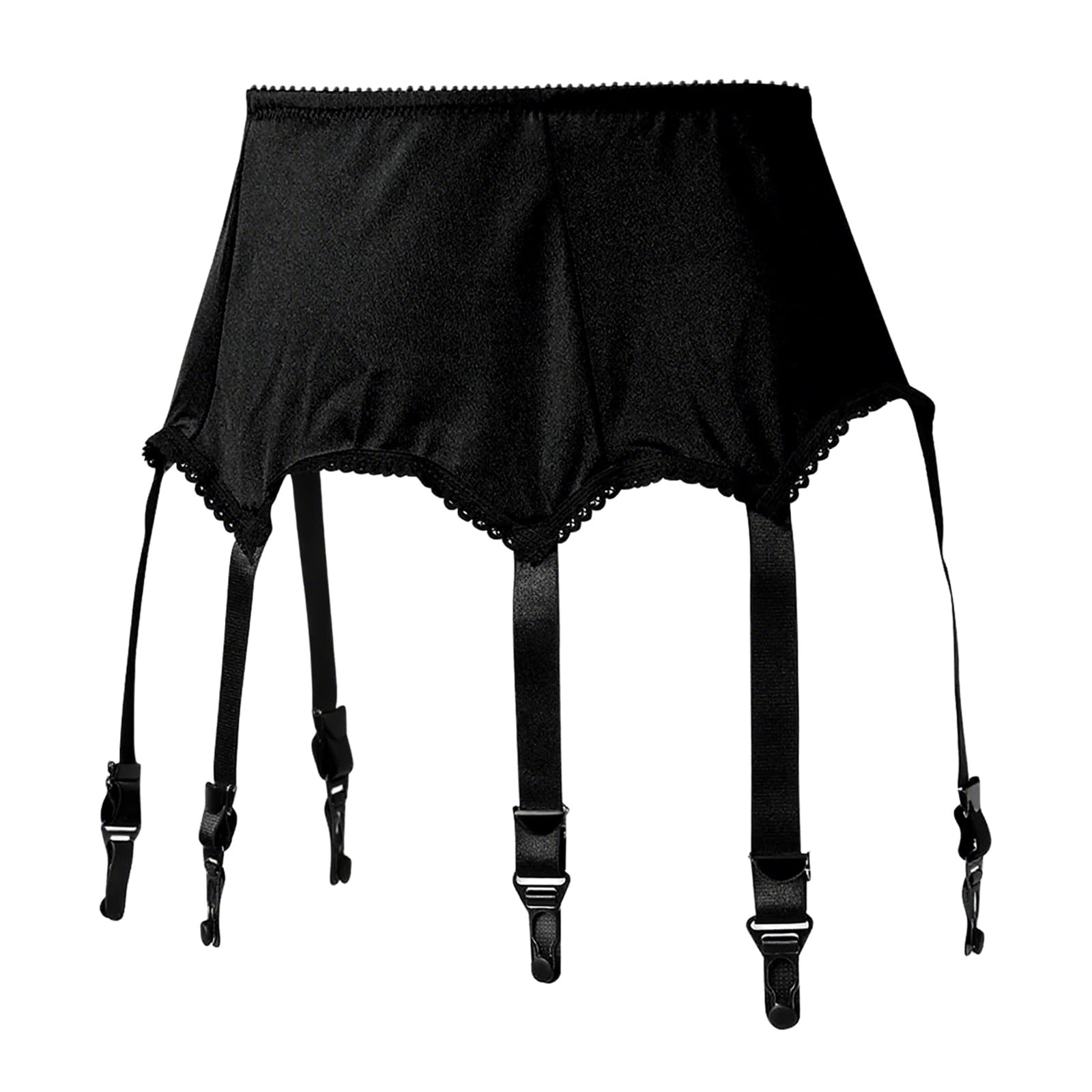 Breezora Women's Lace Garter Belt With 6 Adjustable Straps And Metal ...