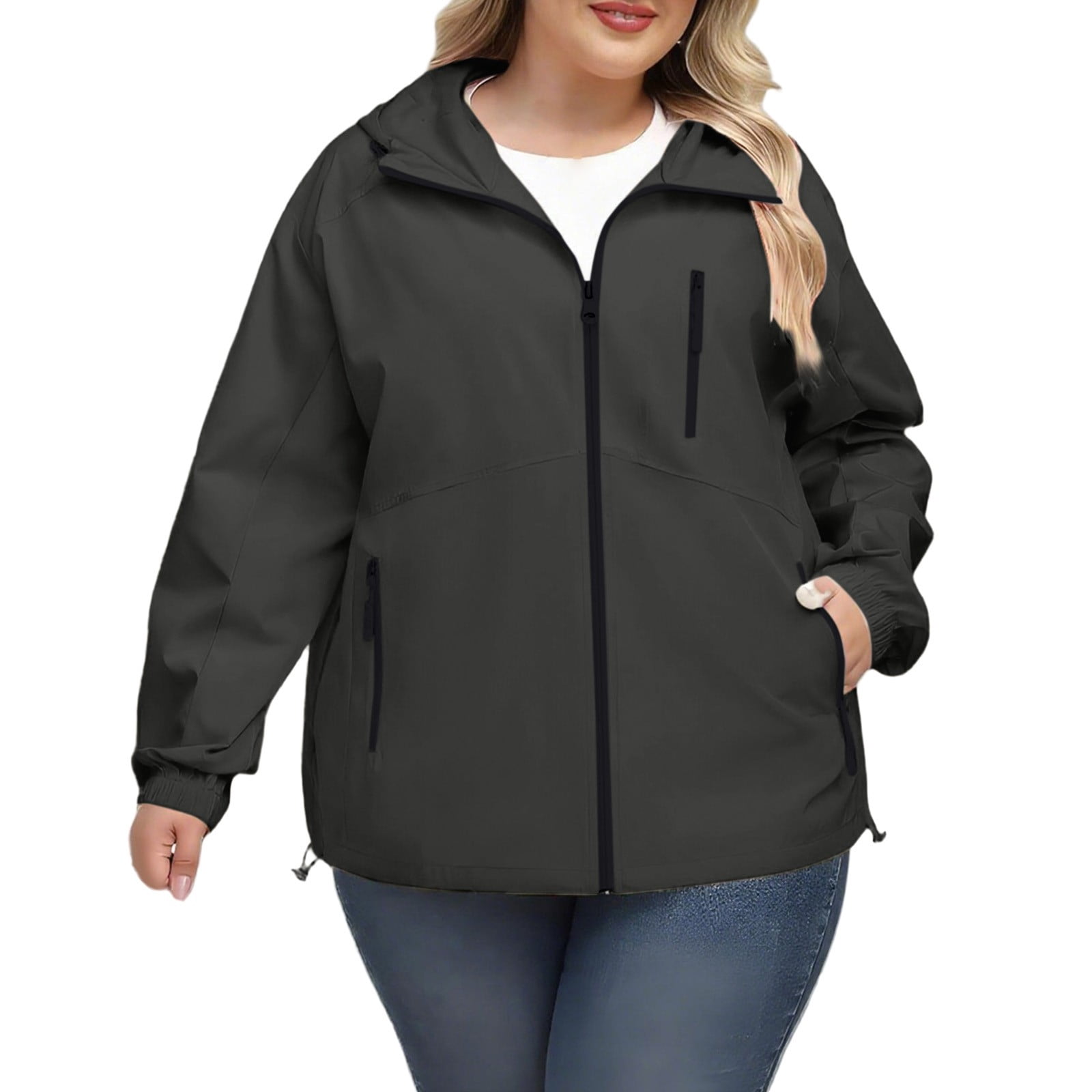 Breezora Women's Lightweight Waterproof Windbreaker Hooded Softshell ...