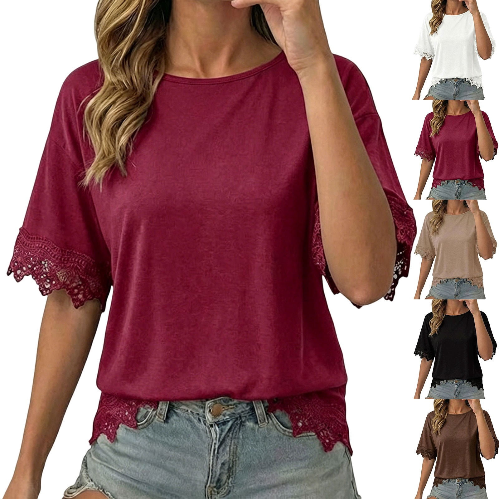 Breezora Women's Short Sleeve T-Shirt, Oversized Loose Fit Casual Top ...