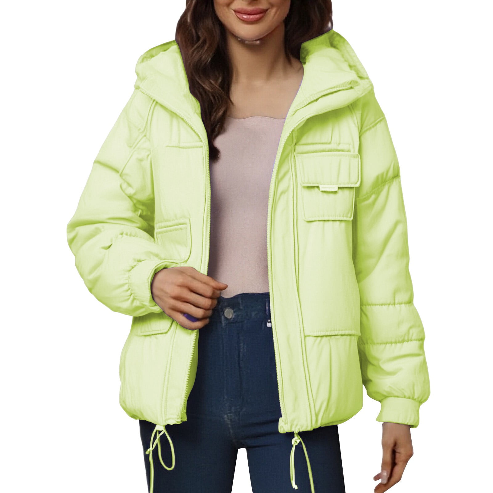 Breezora Women's Short Winter Padded Coat Oversized Loose Fit Thick ...