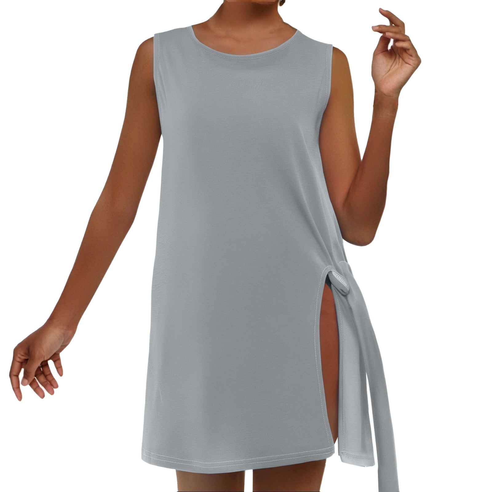 Breezora Women's Sleeveless Waist Defining Top with Elegant Hollow ...