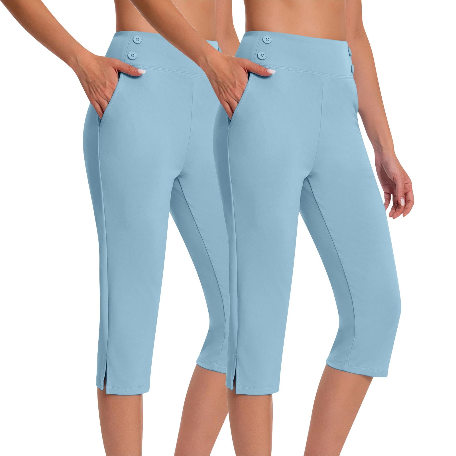 Breezora Women's Stretchy High Waist Yoga Pants Set Summer Lightweight ...