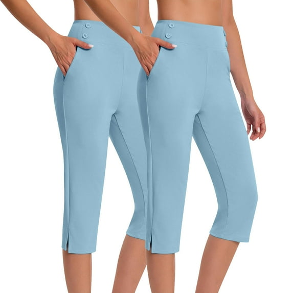 Breezora Women's Stretchy High Waist Yoga Pants Set Summer Lightweight ...