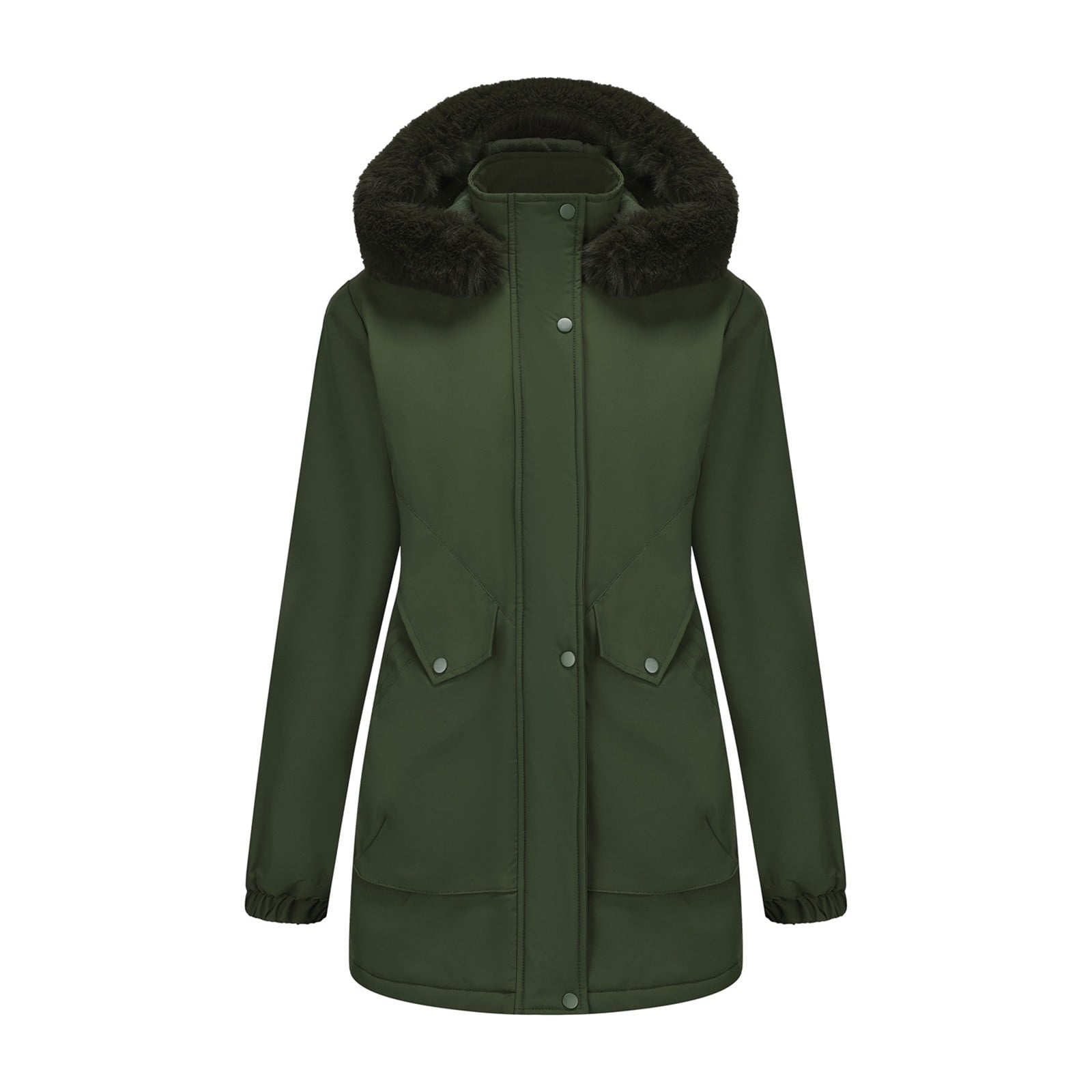 Breezora Women's Winter Mid Length Insulated Jacket Cozy Lined Large ...