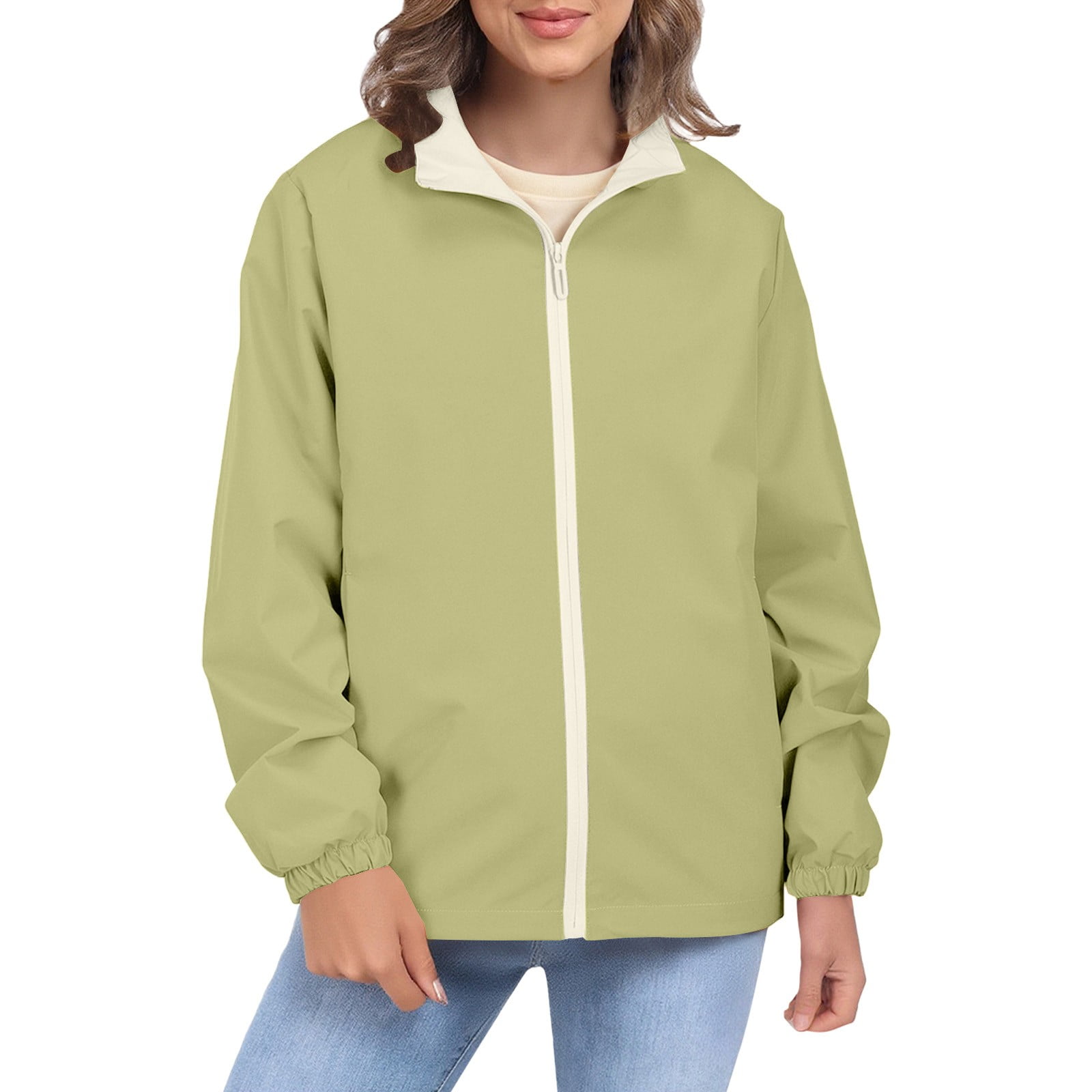 Breezora Womens Color Block Wind Resistant Lightweight Jacket Water ...