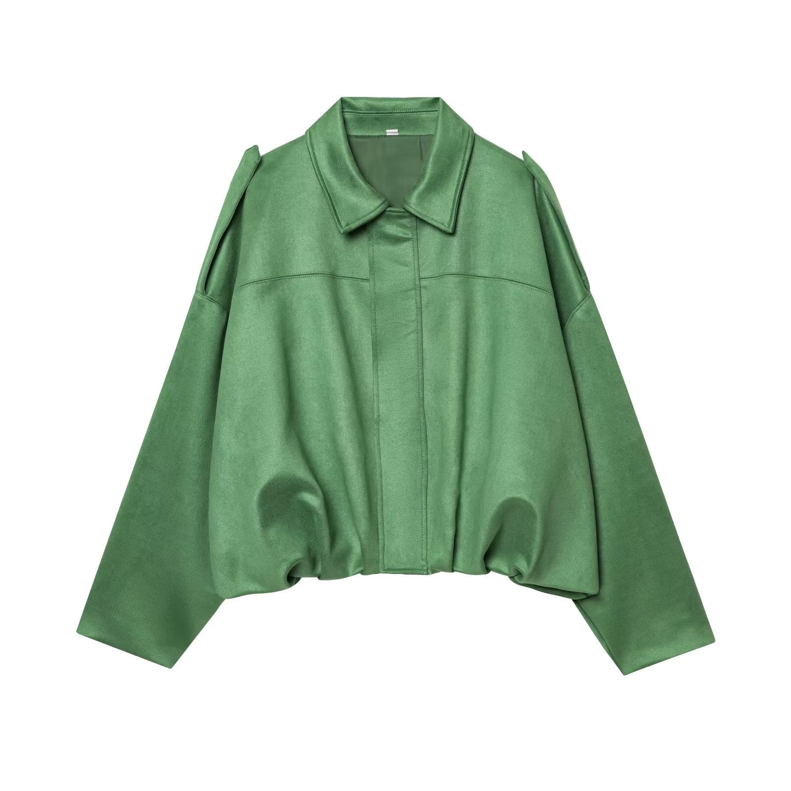 Breezora Womens Cropped Faux Suede Motorcycle Jacket Notched Lapel Long ...