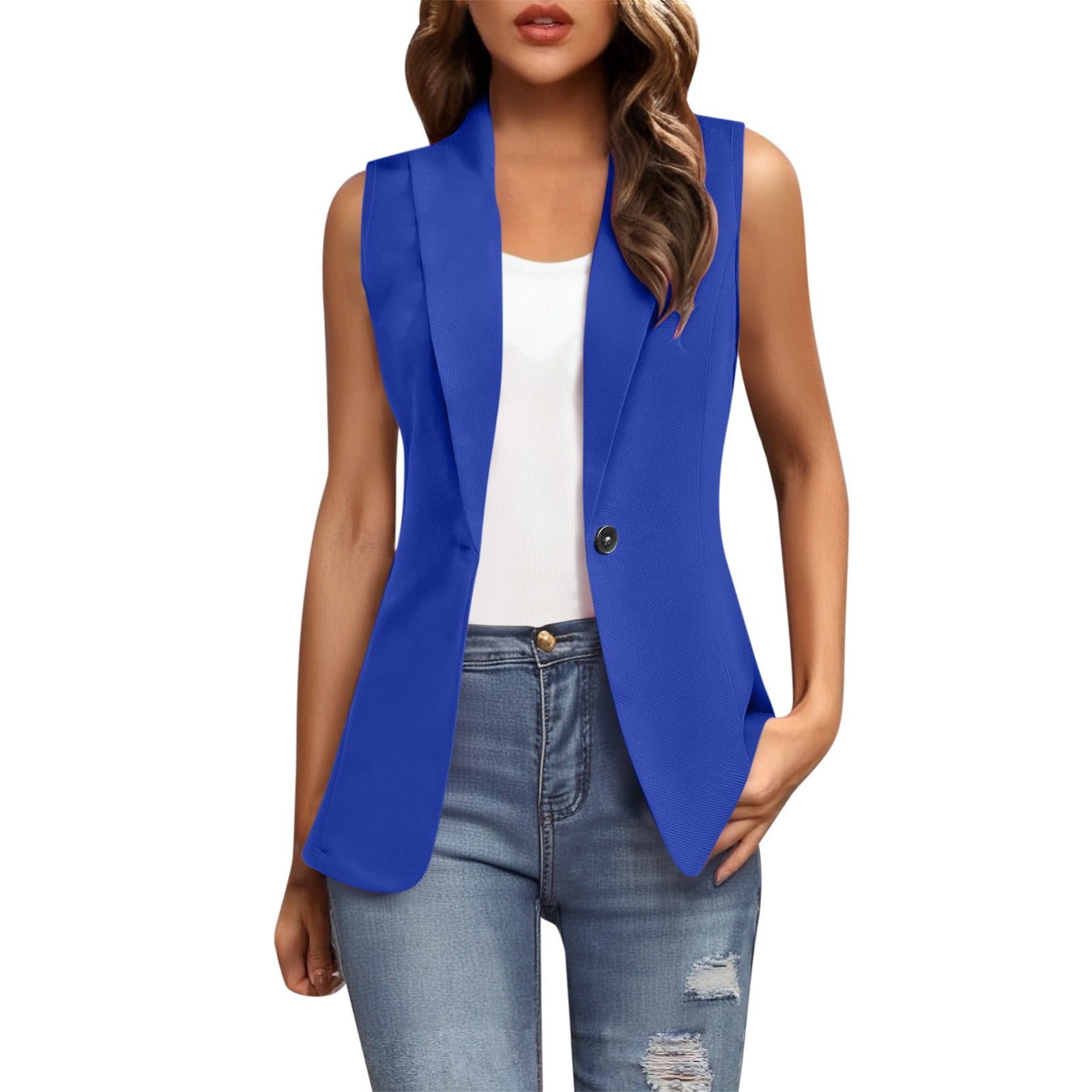 Breezora Womens Lightweight Sleeveless Vest Lined Casual Layering Top ...