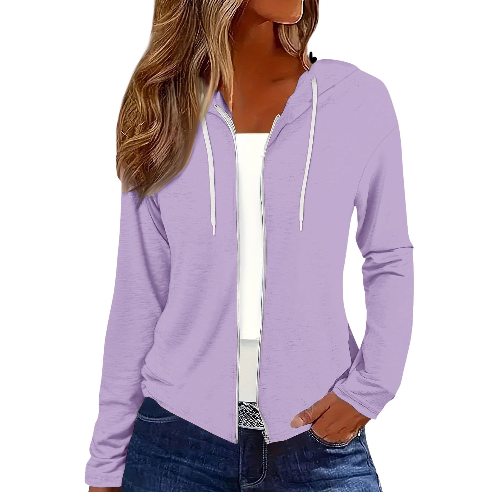 Breezora Womens Lightweight Zip Up Hoodie 2025 Trendy Fall Outerwear ...