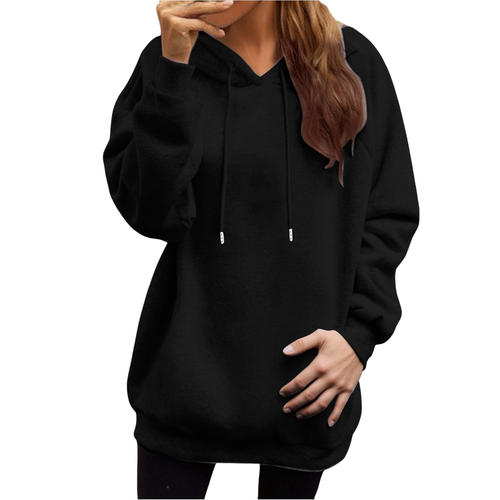 Breezora Womens Oversized Slim Fit Hoodie Drop Shoulder Design Cozy ...