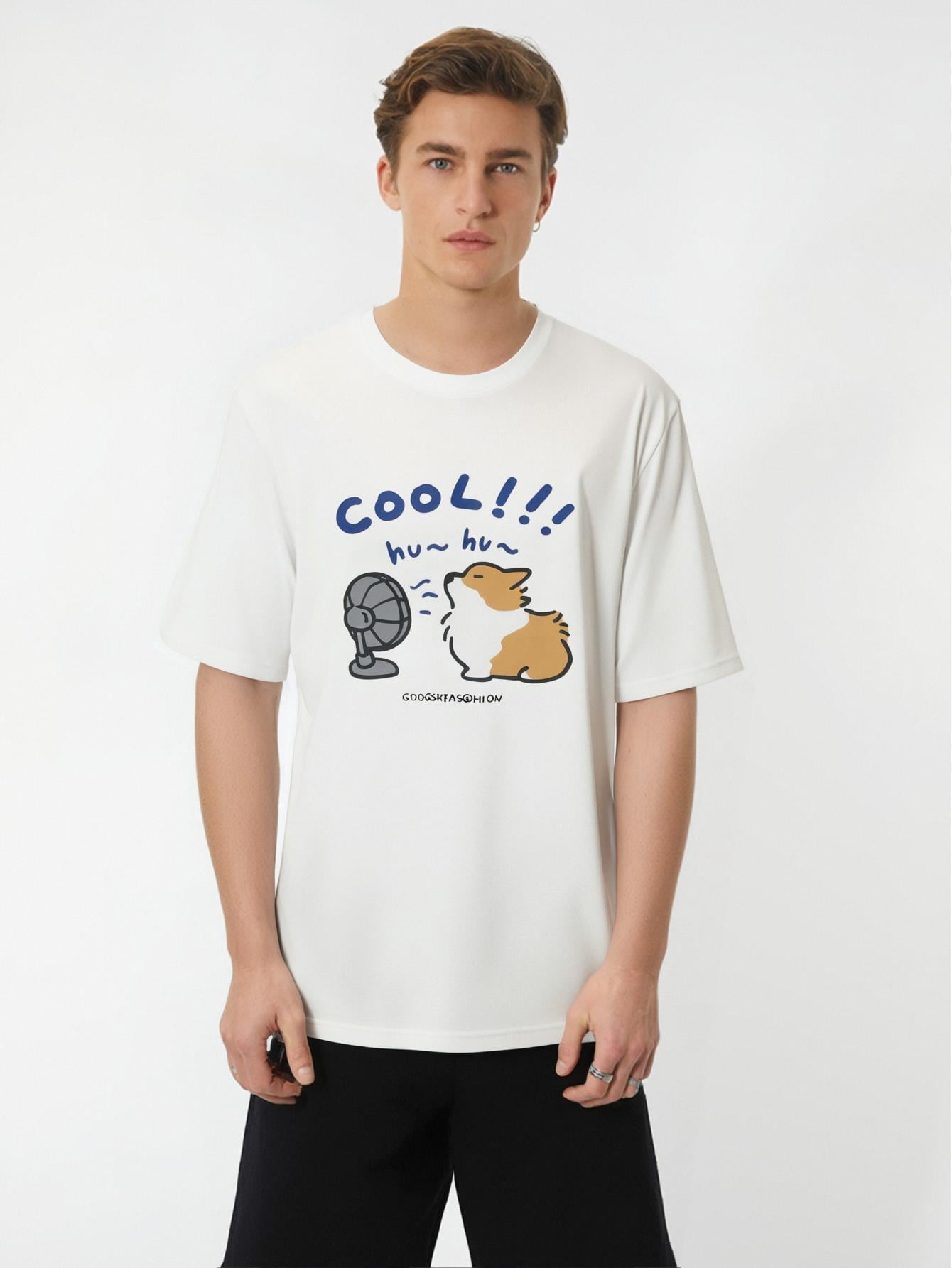 [Summer 2025 Exclusive T-shirt]-Breezy Canine, Men's Cool Puppy with ...