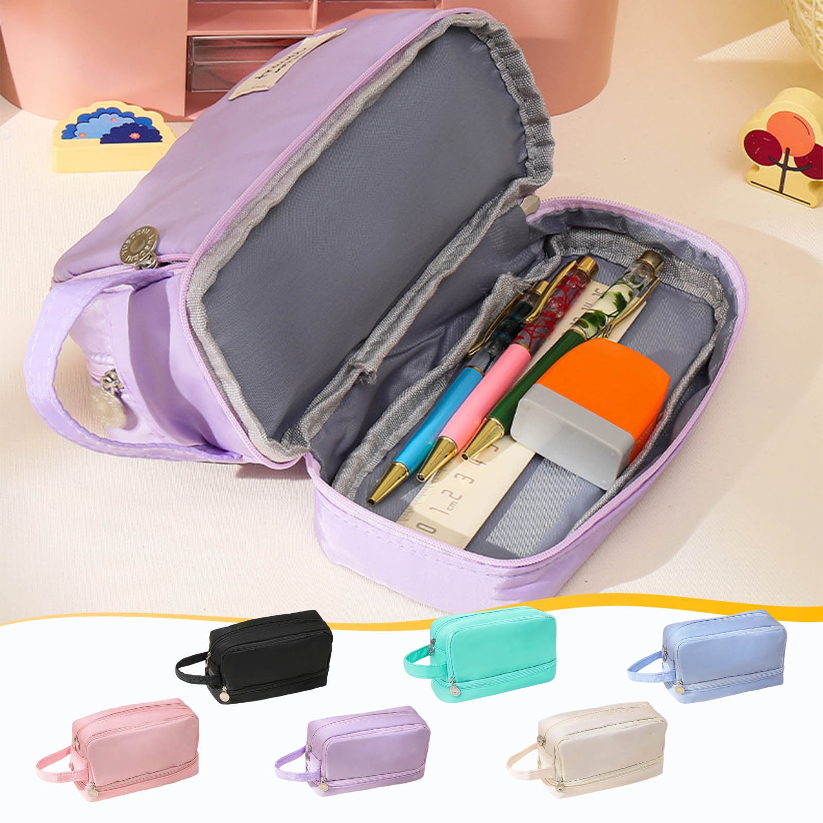 Case For Pencils, Large Capacity Bag, Multi-compartment, Travel Bag ...