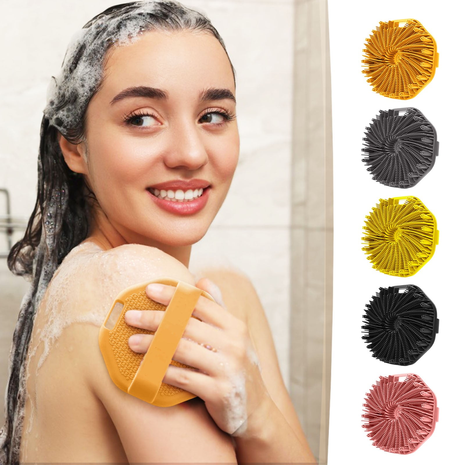 Silicone Body Brush, Charcoal Exfoliating Scrubbers, Sensitive Skin ...