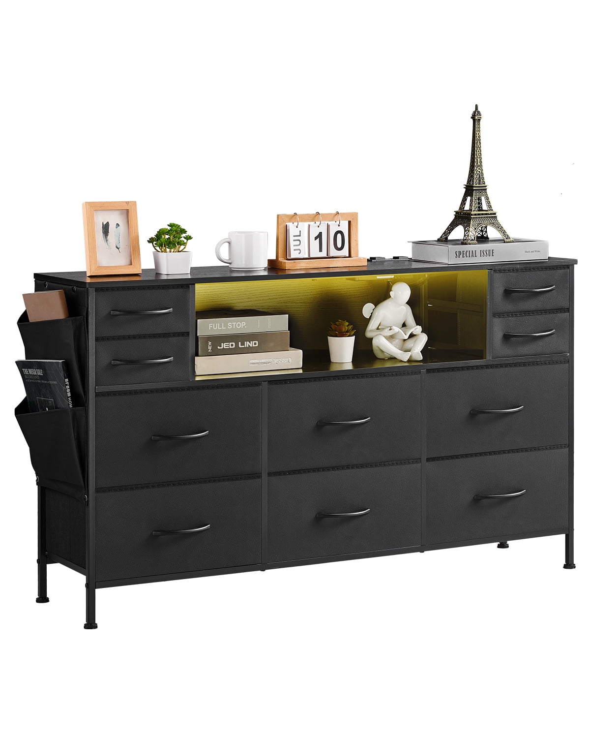 Breezy Living 10 Drawer Dresser Fabric Storage Drawers Steel Frame ...