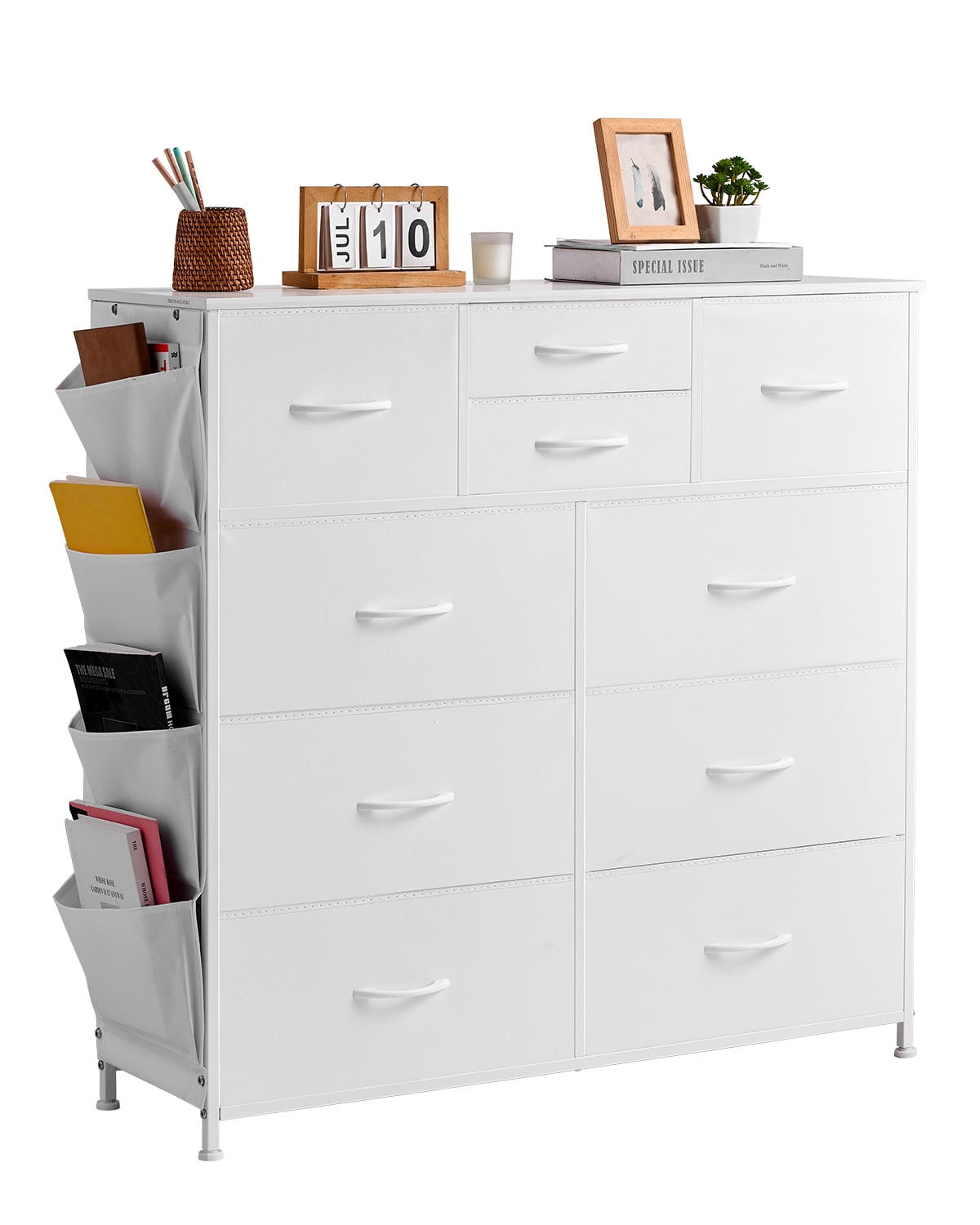 Breezy Living 10 Drawer Dresser Fabric Storage Drawers Steel Frame ...