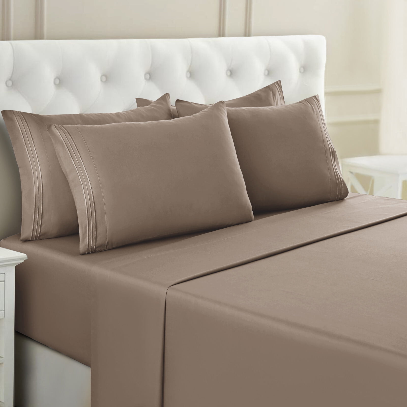 Breezy Living 1800 Series 6-Piece Bed Sheet Set Soft Deep Pocket Twin ...