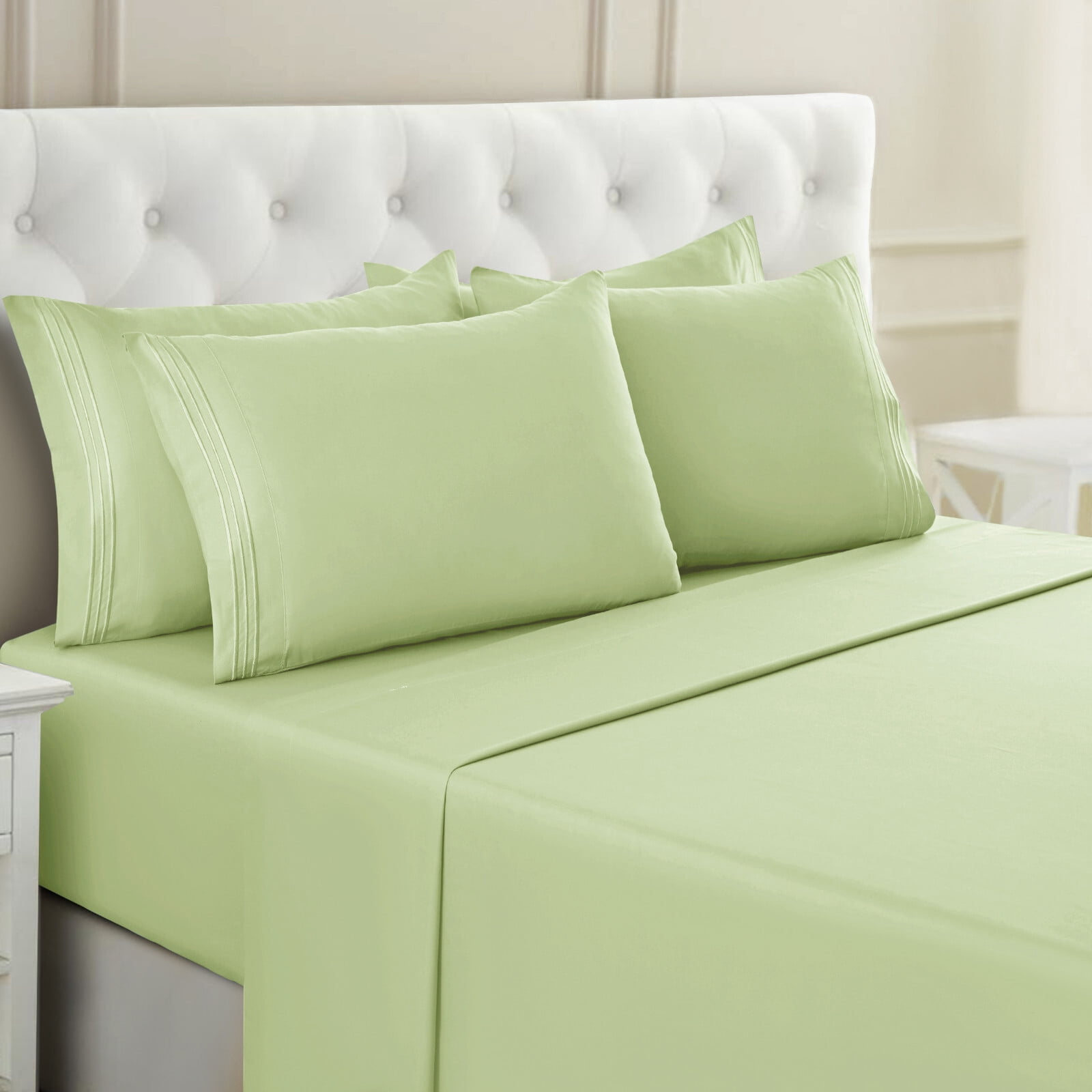 Breezy Living 1800 Series 6-Piece Bed Sheet Set Soft Deep Pocket Twin ...