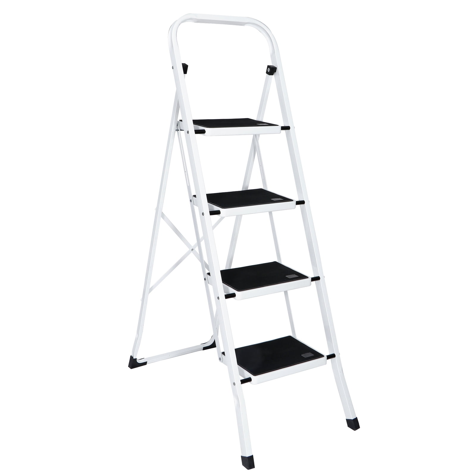 Breezy Living 4 Step Ladder Tool Ladder Folding Portable Steel Frame ...