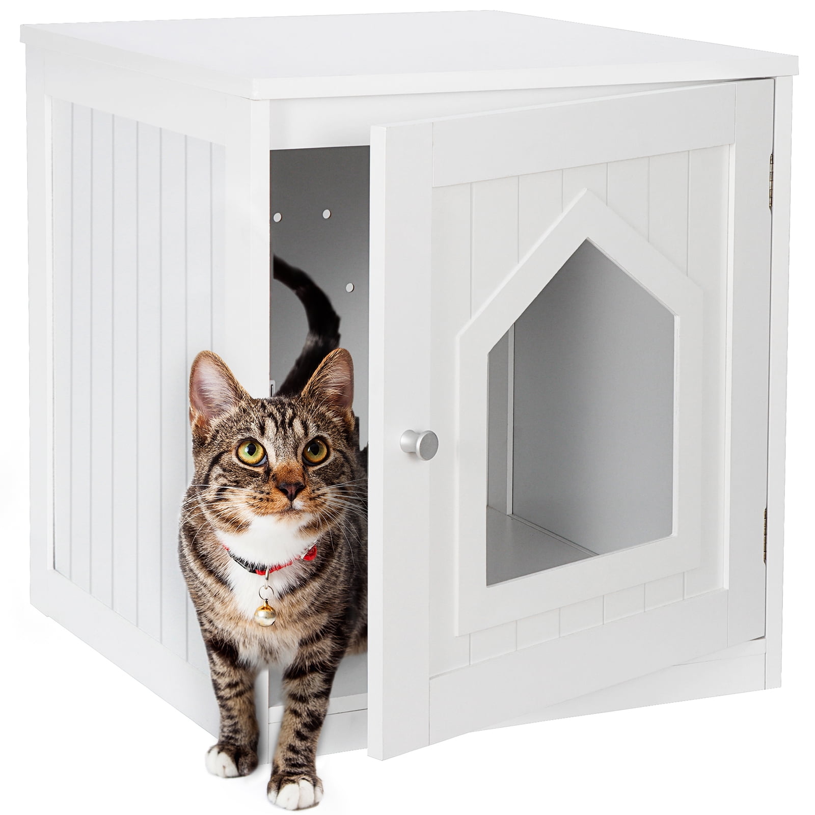 Breezy Living Cat Litter Box Enclosure Furniture, Cat Washroom, Hidden ...