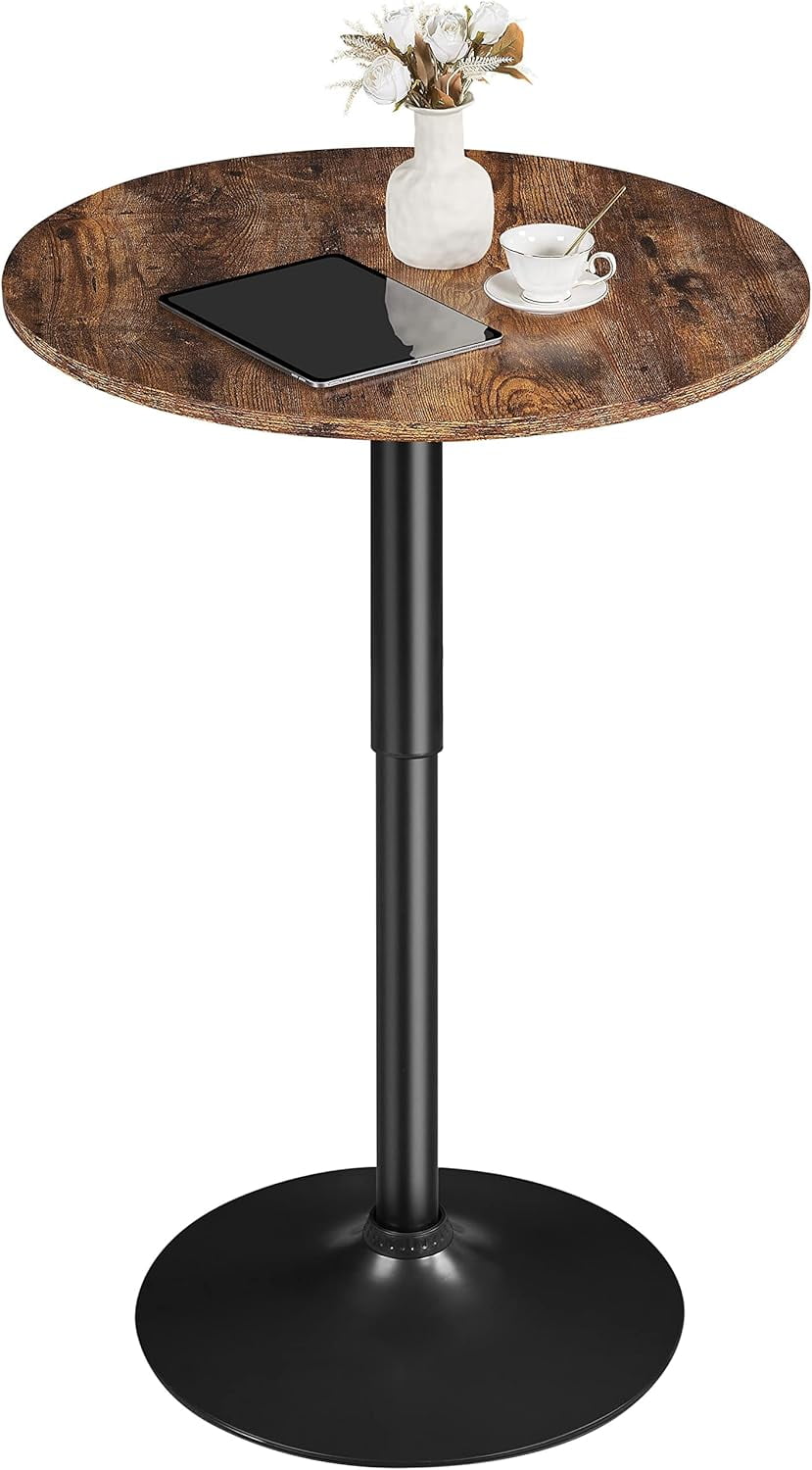 Breezy Living Height Adjustable Round Pub Table Counter Bar Height MDF ...