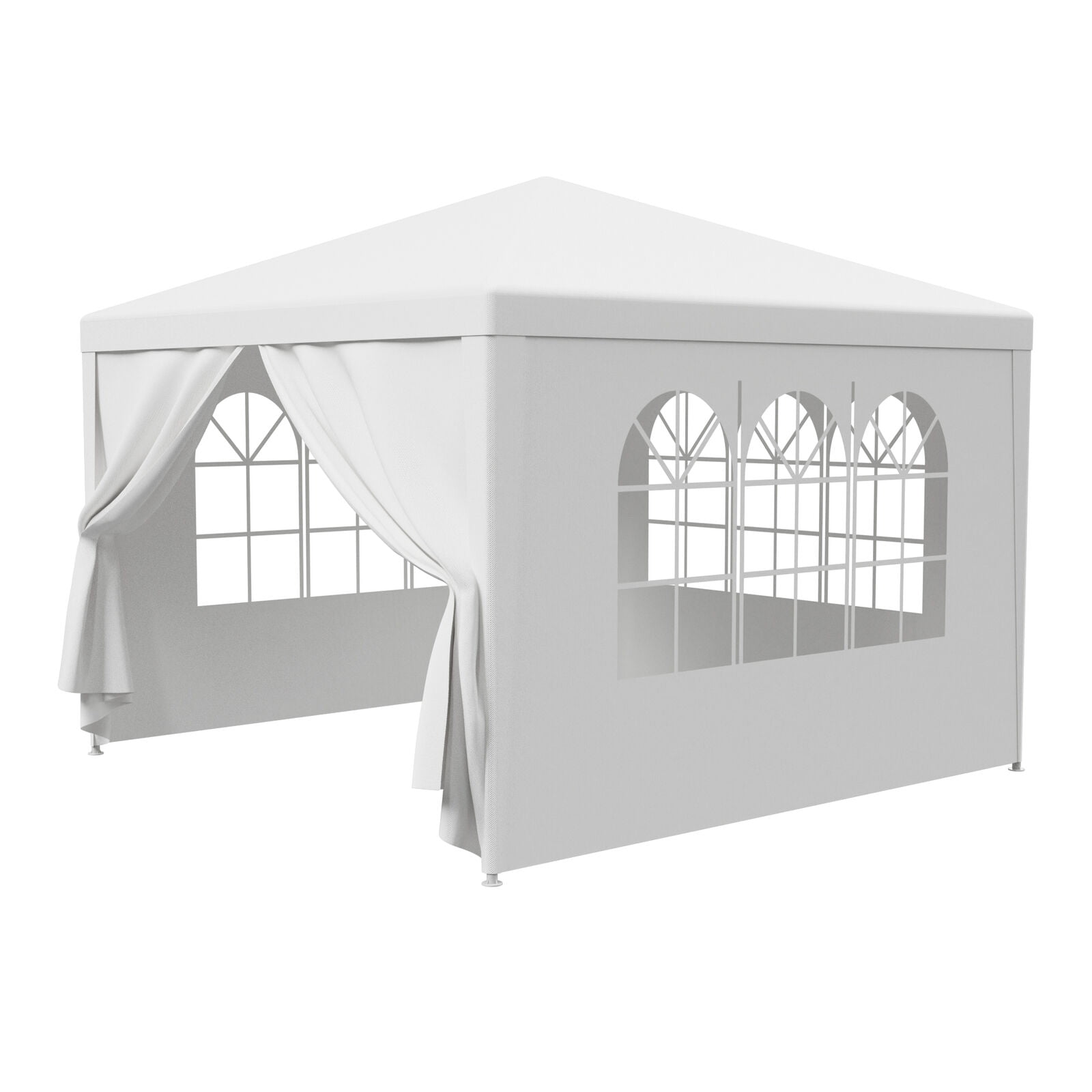 Breezy Living Outdoor White Waterproof Gazebo Canopy Tent with ...