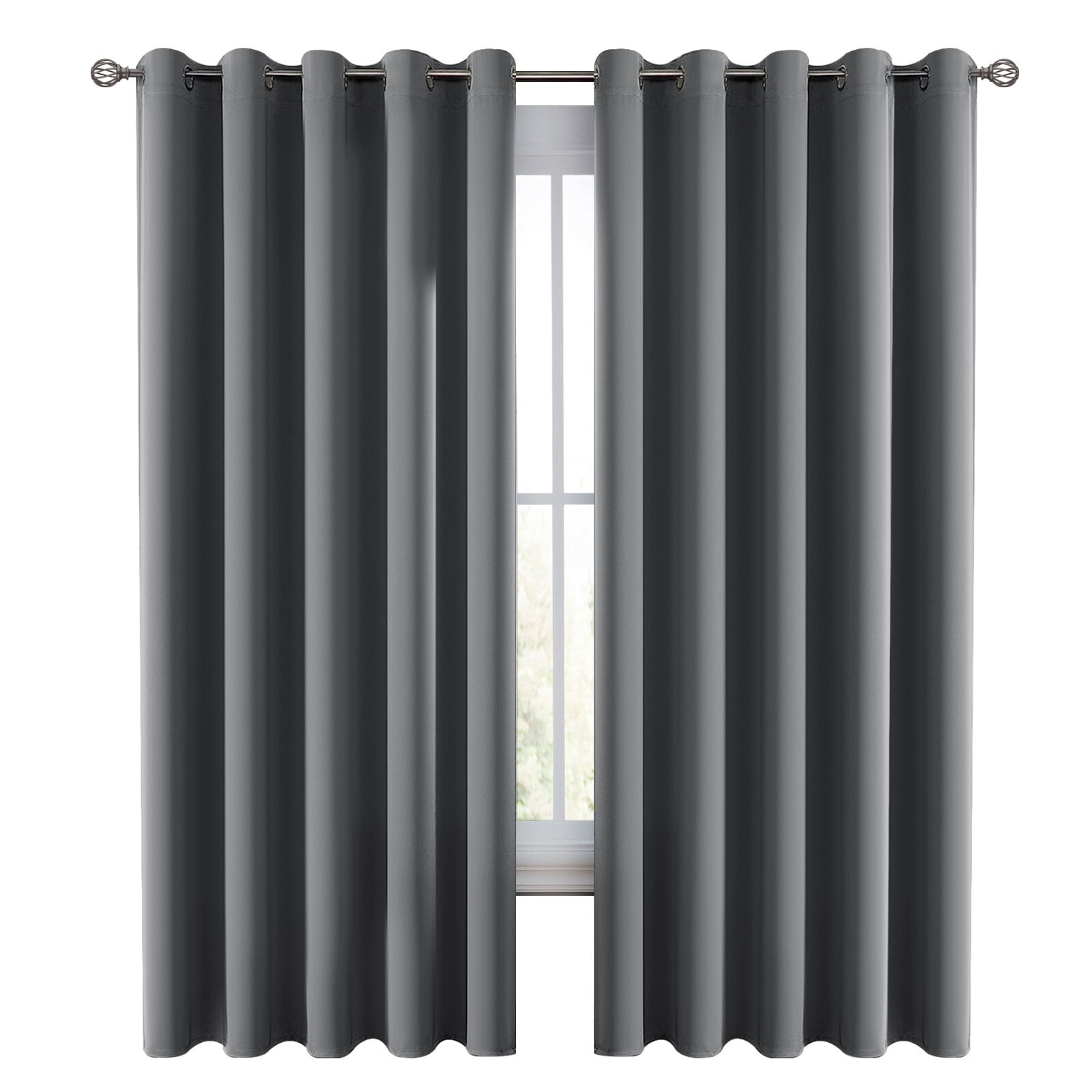 Breezy Living Pair of Blackout Curtains Eyelet Ring Top Ready Made ...