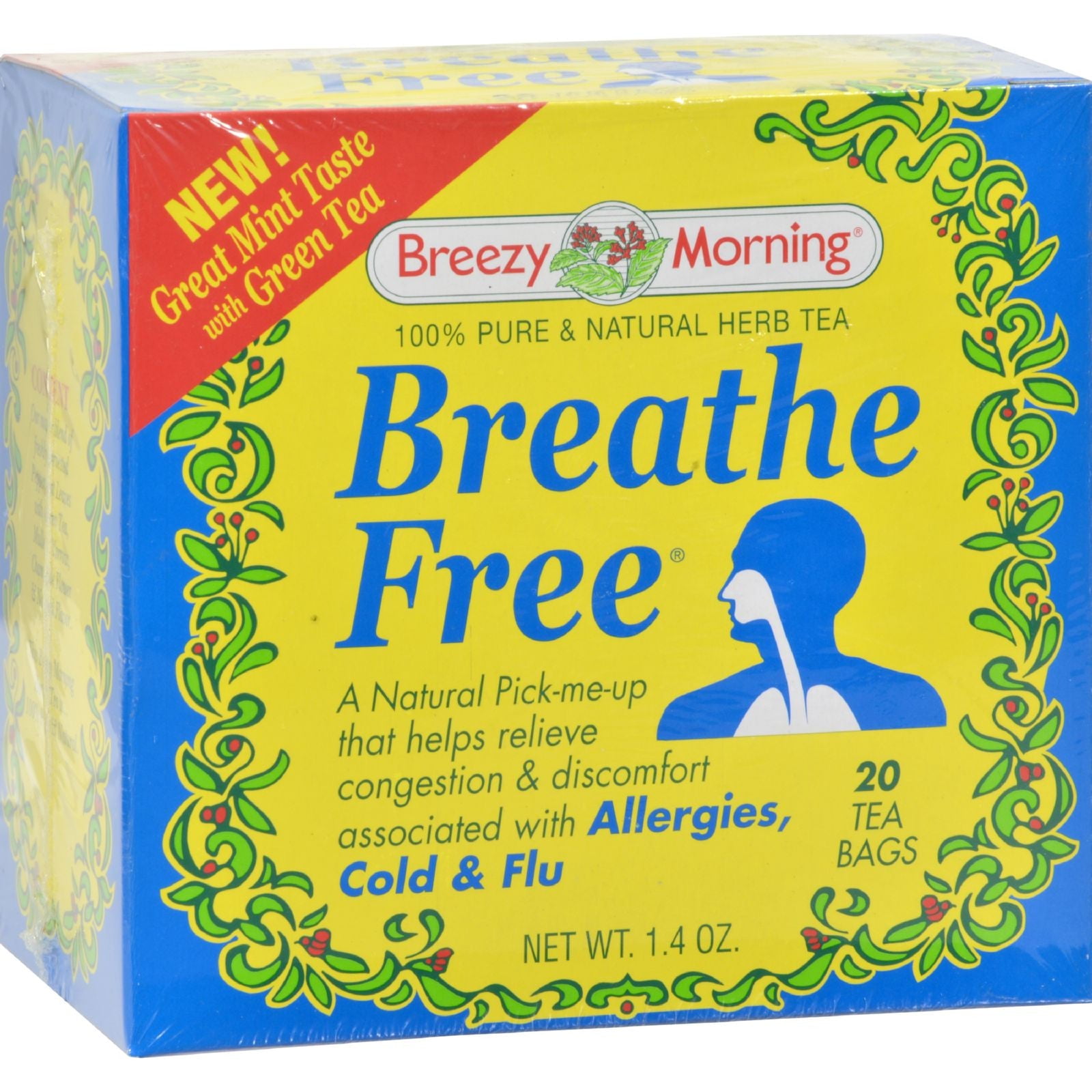 Breezy Morning Teas Breathe Free 100% Pure and Natural Herb Tea - 20 ...