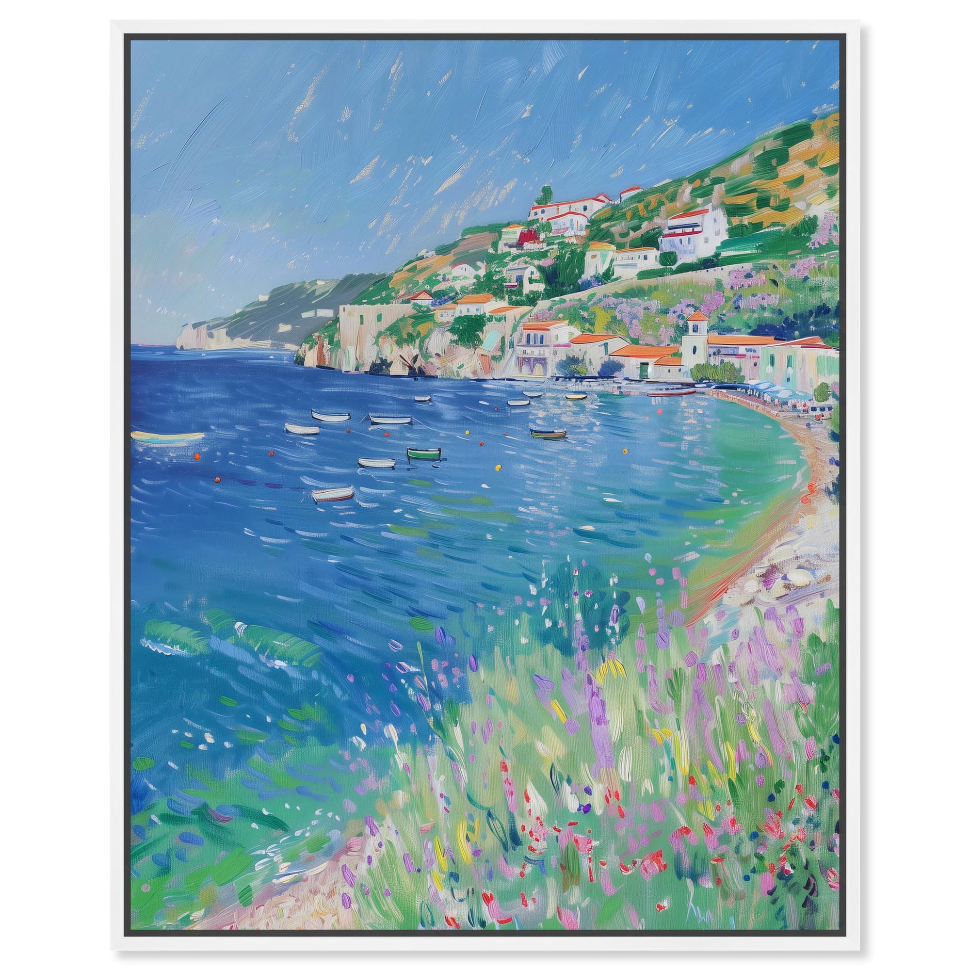 Breezy Sea Side View Canvas Classic Coastal Art by Art Remedy, White ...